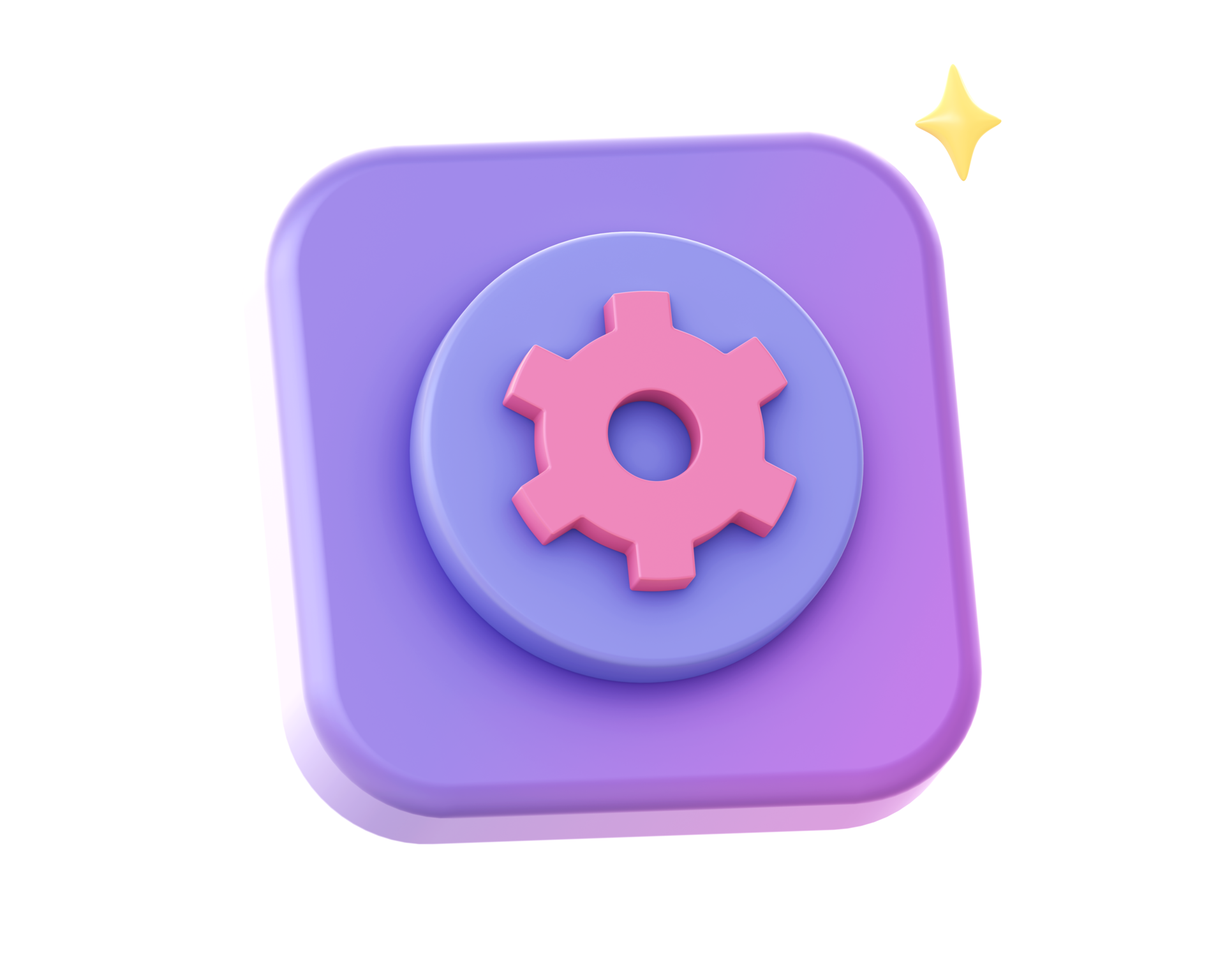 3d Render Of Purple Gear Configuration Setting Side Icon For Ui Ux Web Mobile Apps Social Media