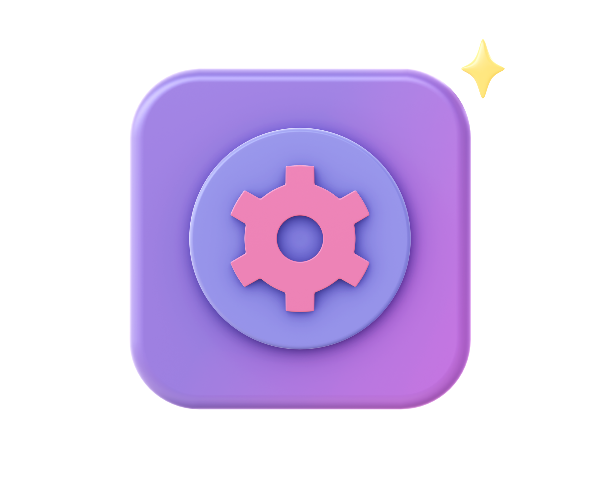 3d Render Of Purple Gear Configuration Setting Icon For Ui Ux Web Mobile Apps Social Media Ads