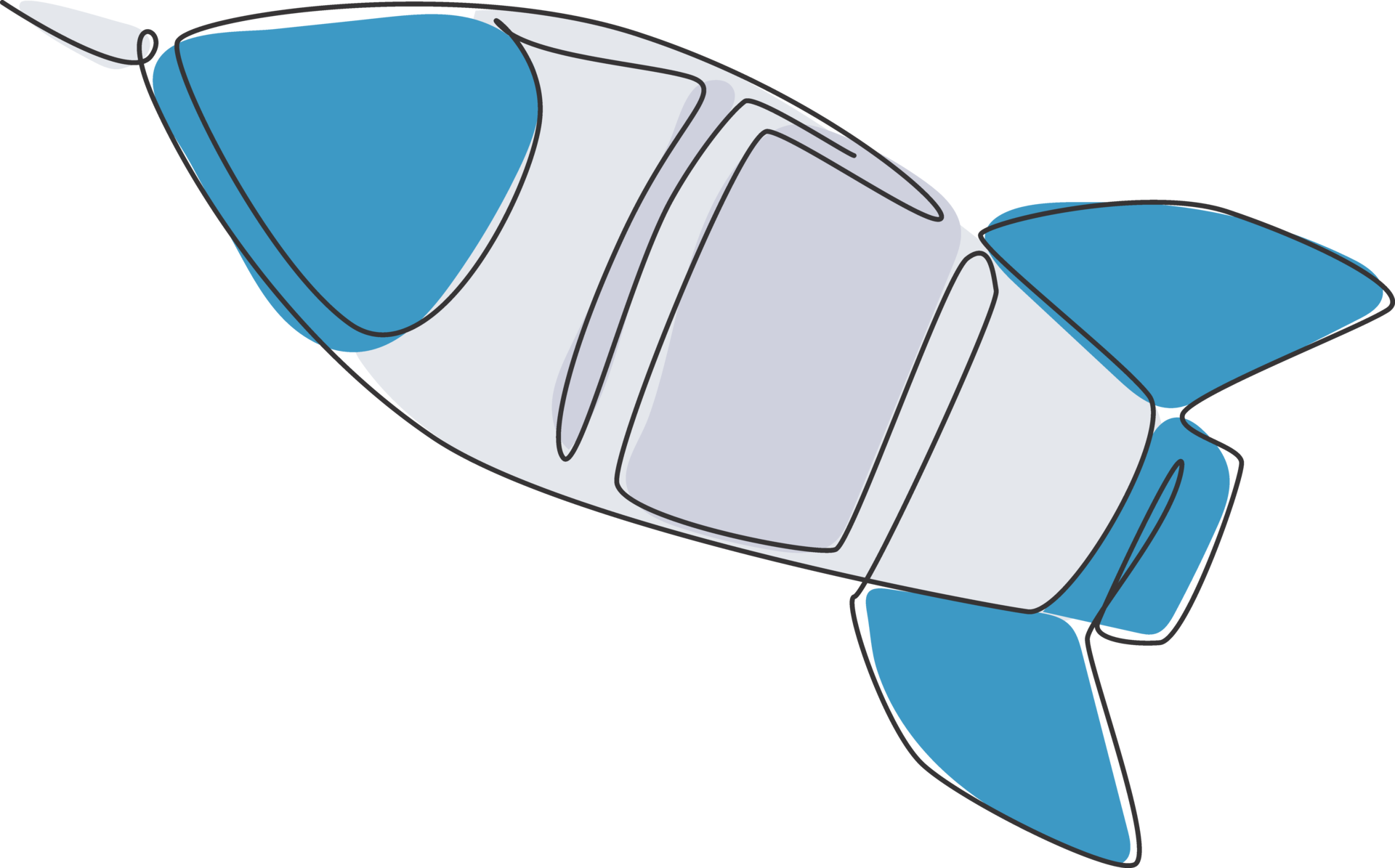 Single Continuous Line Drawing Rocket Launch Fly Into The Sky Universe Vintage Spacecraft