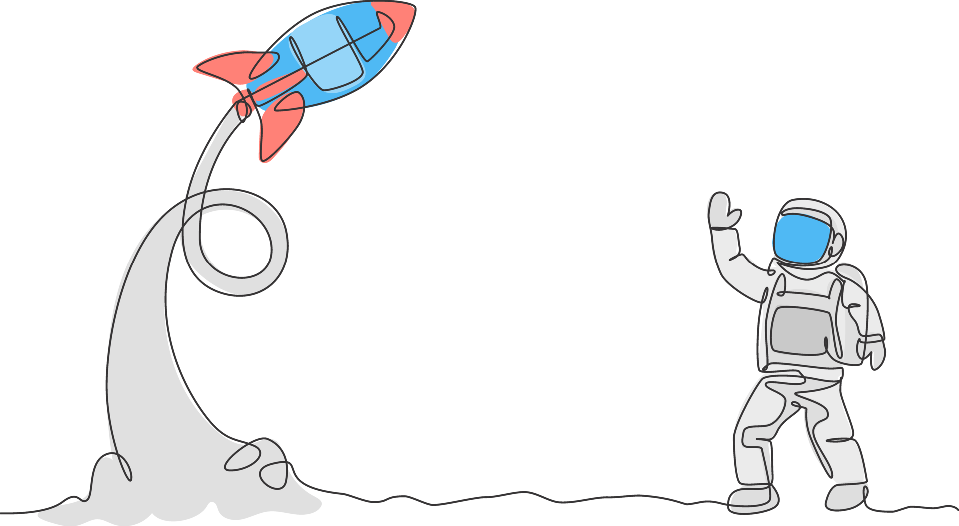 Drawing Of Astronaut On Moon