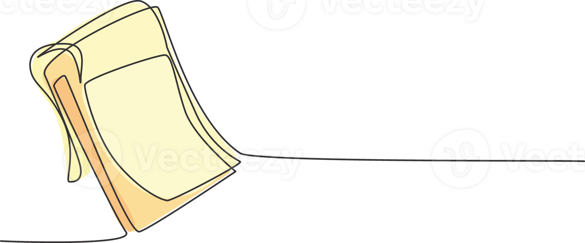Single one line drawing of open notepad paper. Back to school ...