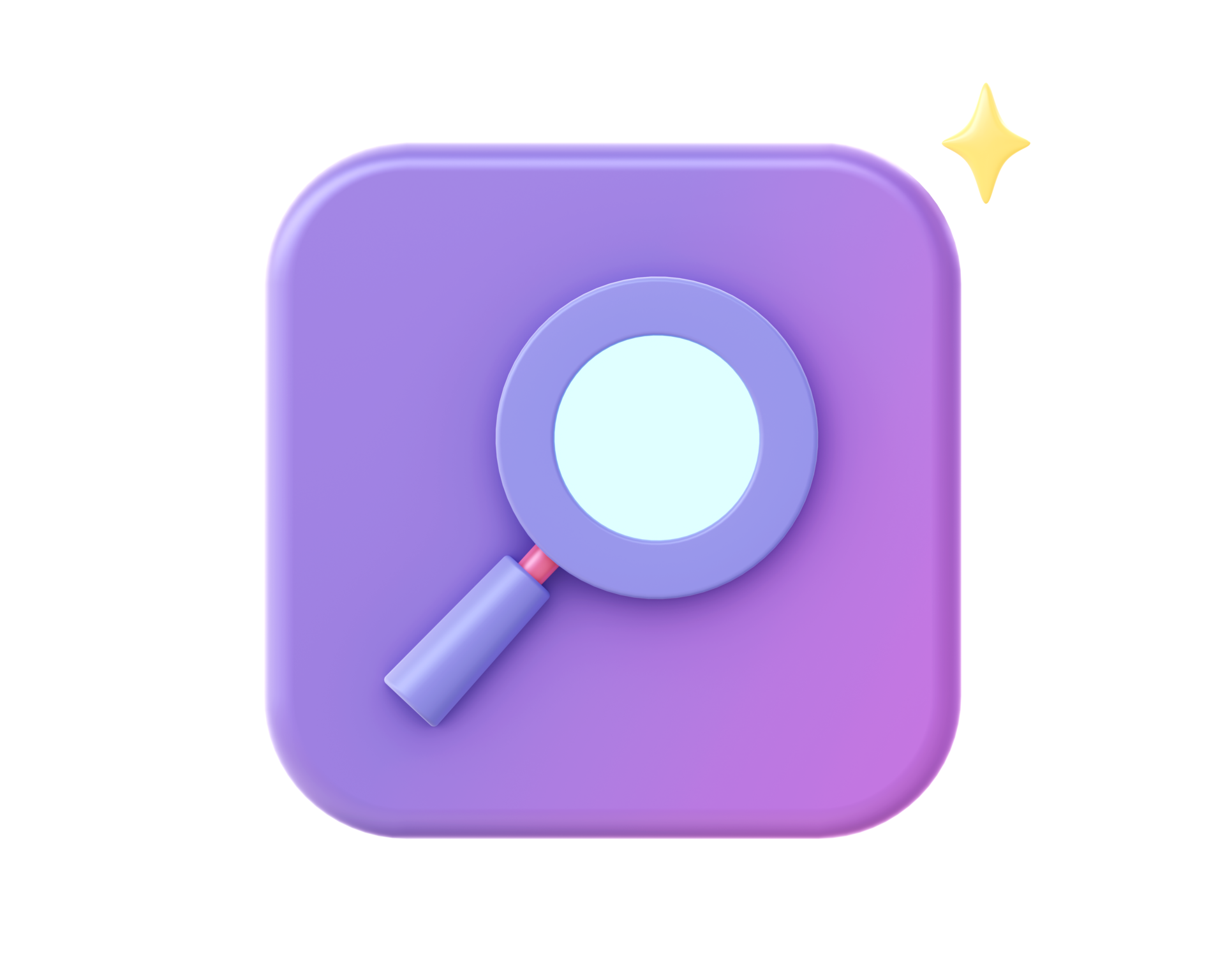 3d Render Of Purple Magnifying Glass Icon For Ui Ux Web Mobile Apps