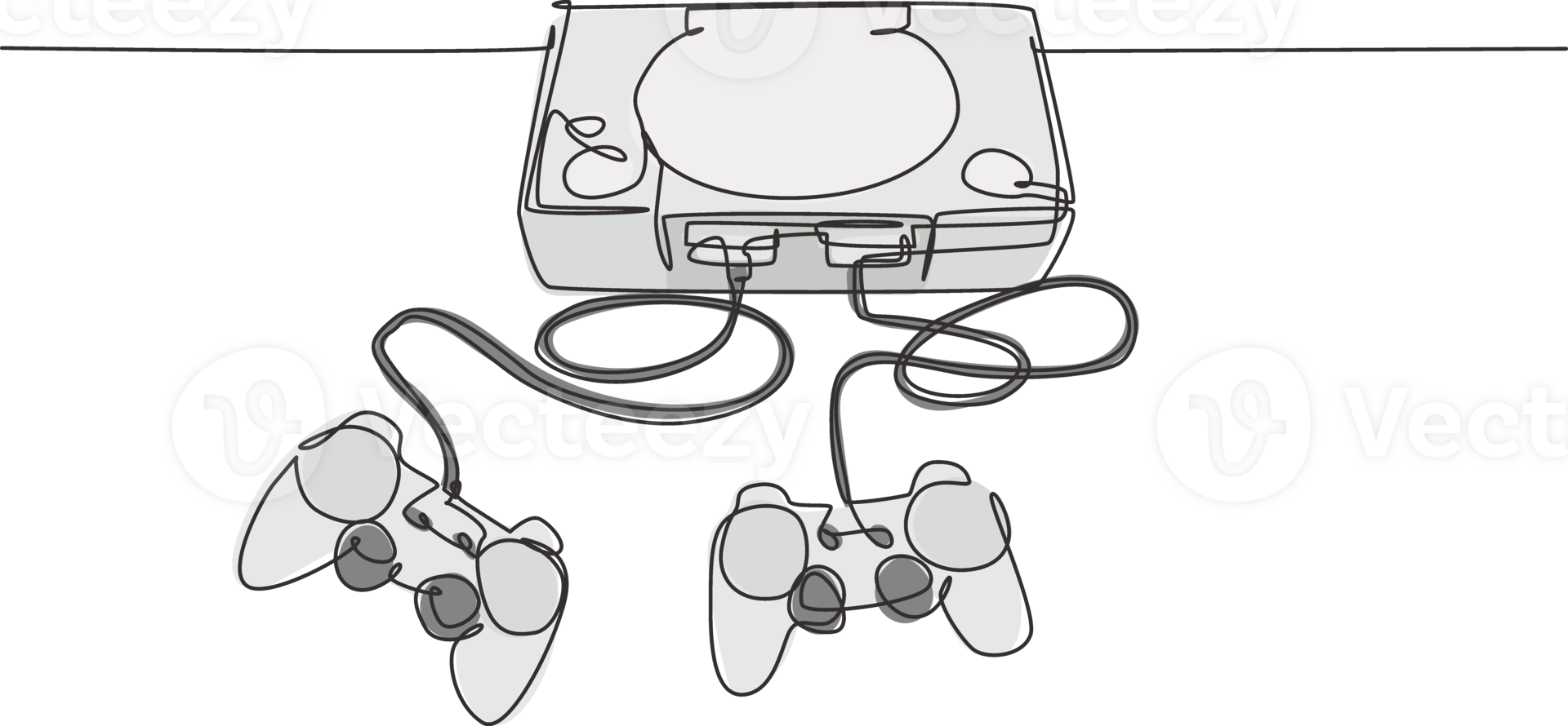 One continuous line drawing of retro old classic arcade video game player with joystick. Vintage ...