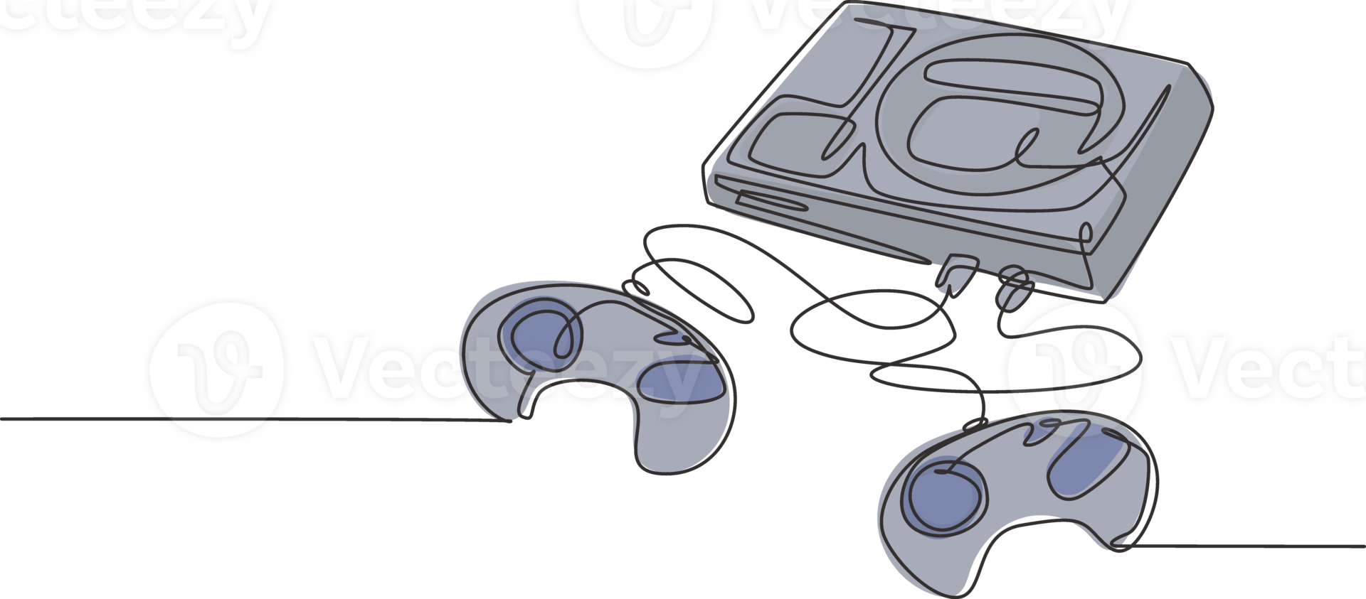 Single continuous line drawing of retro old classic arcade video game ...