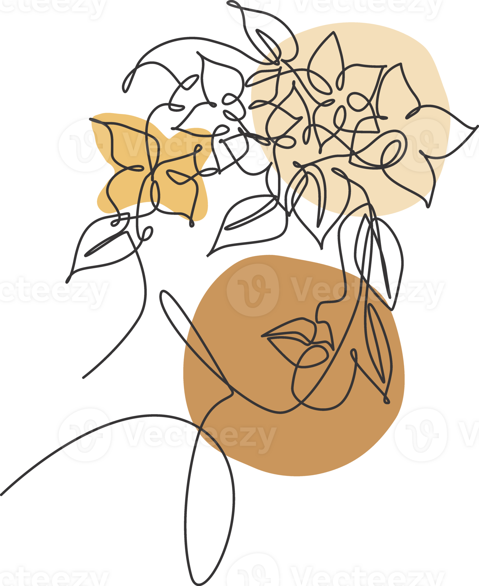 Single Continuous Line Drawing Pretty Woman Face With Flowers Nature