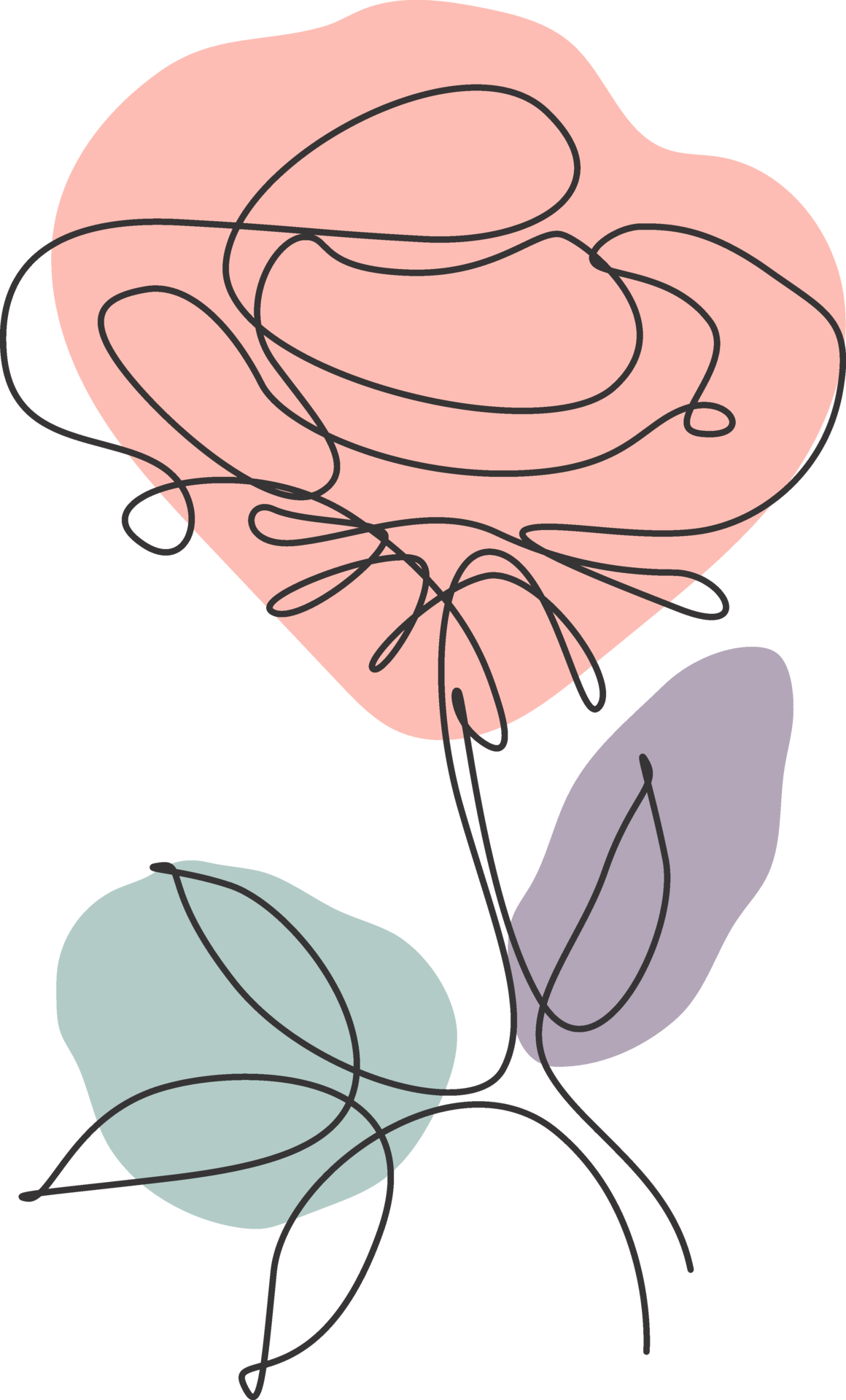 One Single Line Drawing Beauty Fresh Rose Flower Illustration Minimal