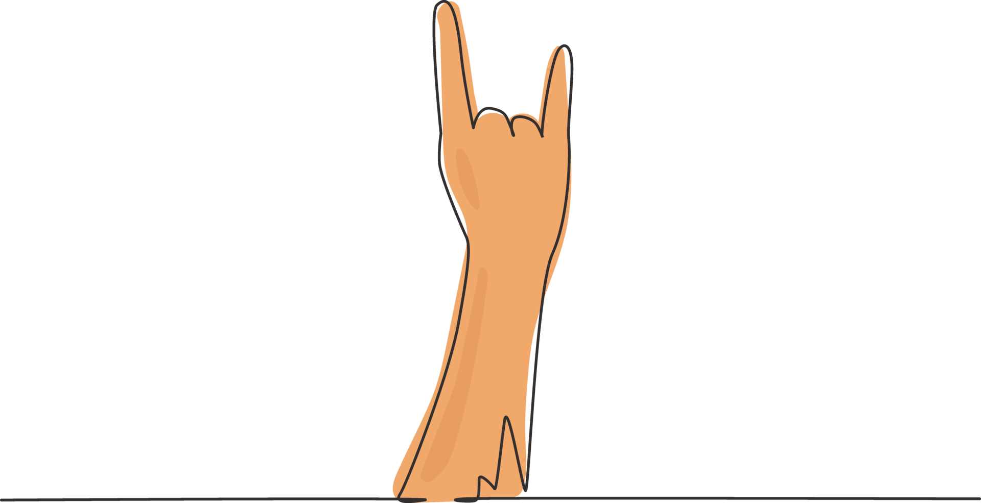 Continuous One Line Drawing Rock On Gesture Symbol Heavy Metal Hand Gesture Nonverbal Signs Or