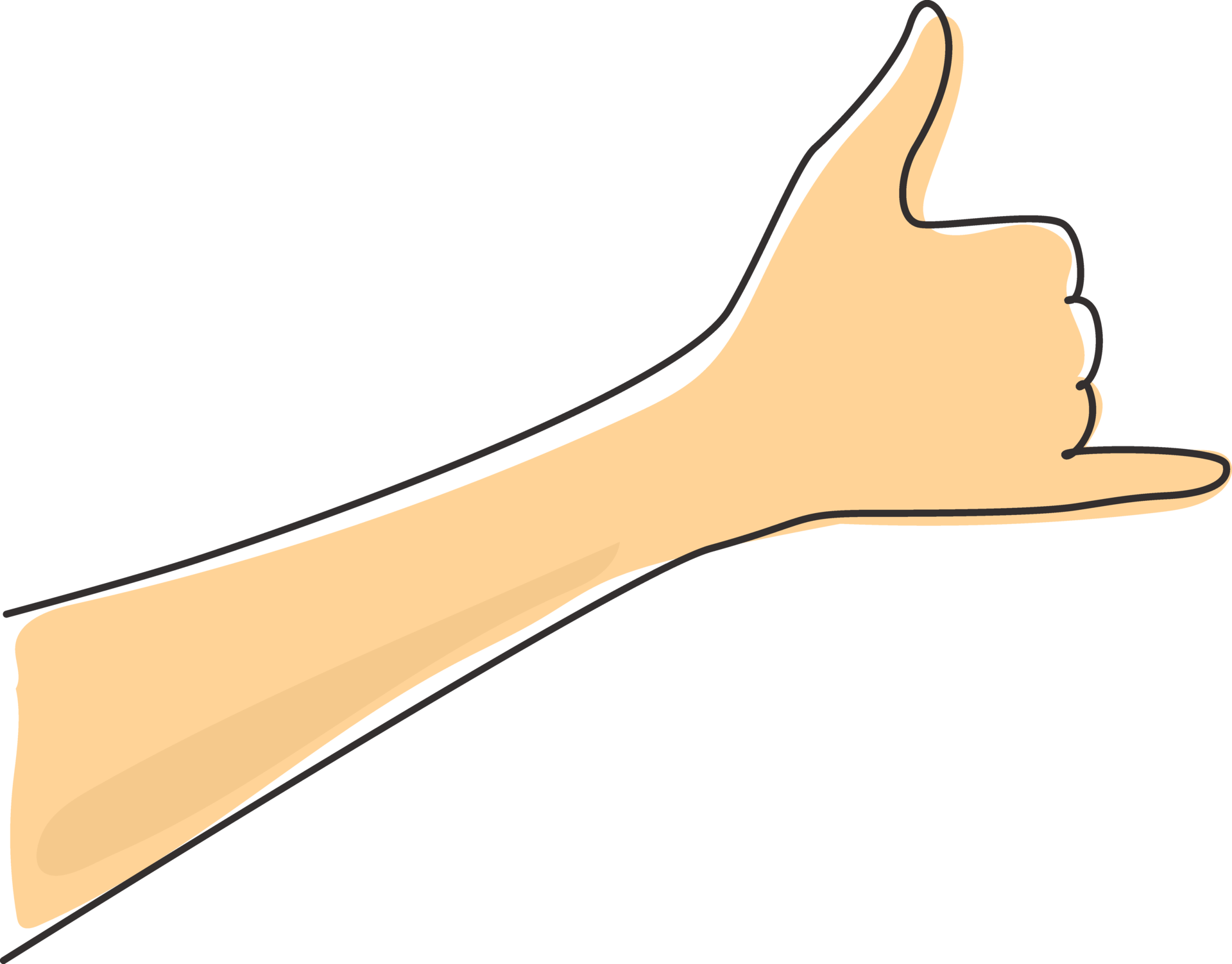 Single One Line Drawing Hand Making Hang Lose Sign Hawaiian Hand Sign Or Symbol Communication