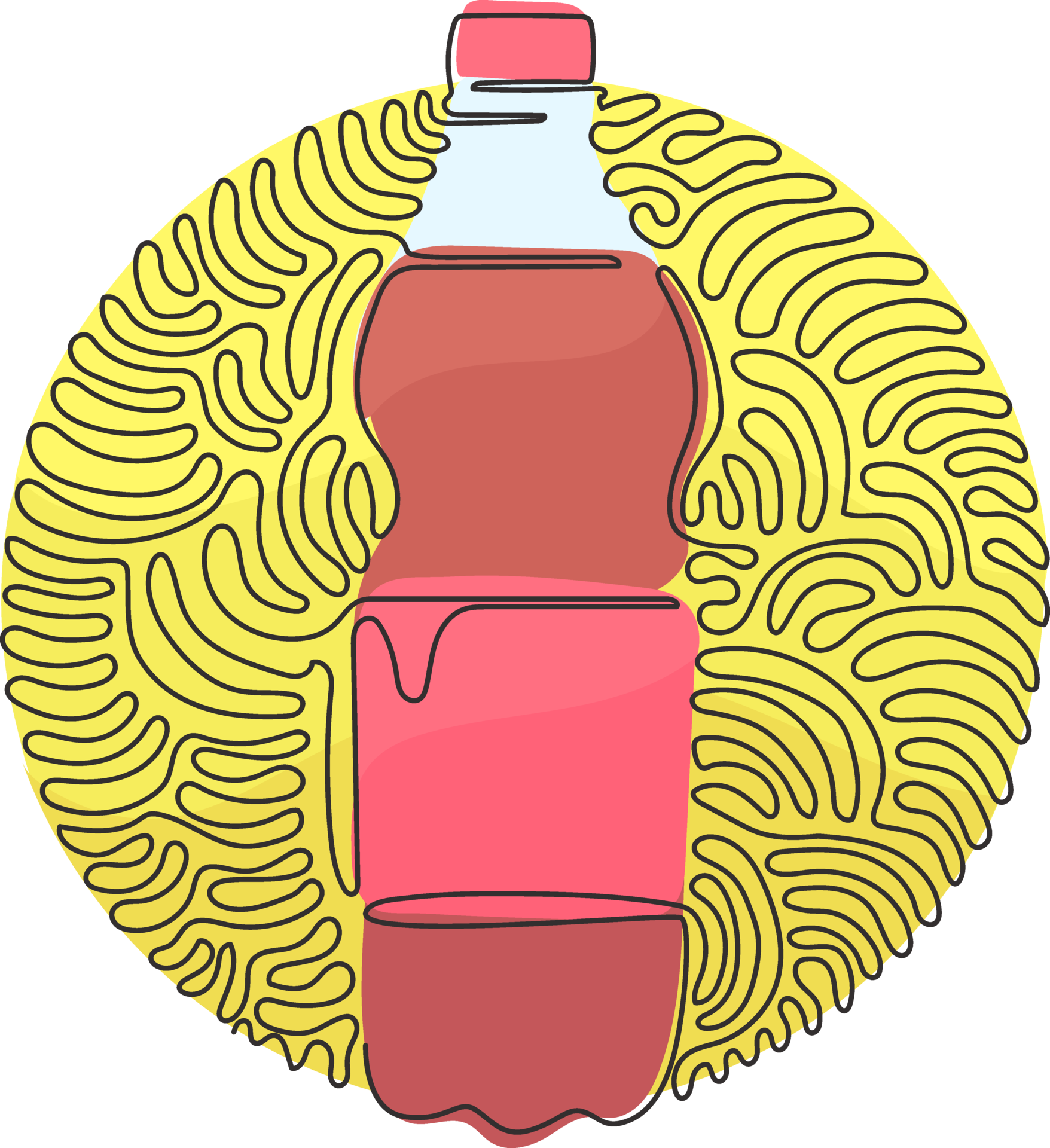 Continuous One Line Drawing Soft Drink In Bottle Plastic Cold Soda For continuous-one-line-drawing-soft-drink-in-bottle-plastic-cold-soda-for