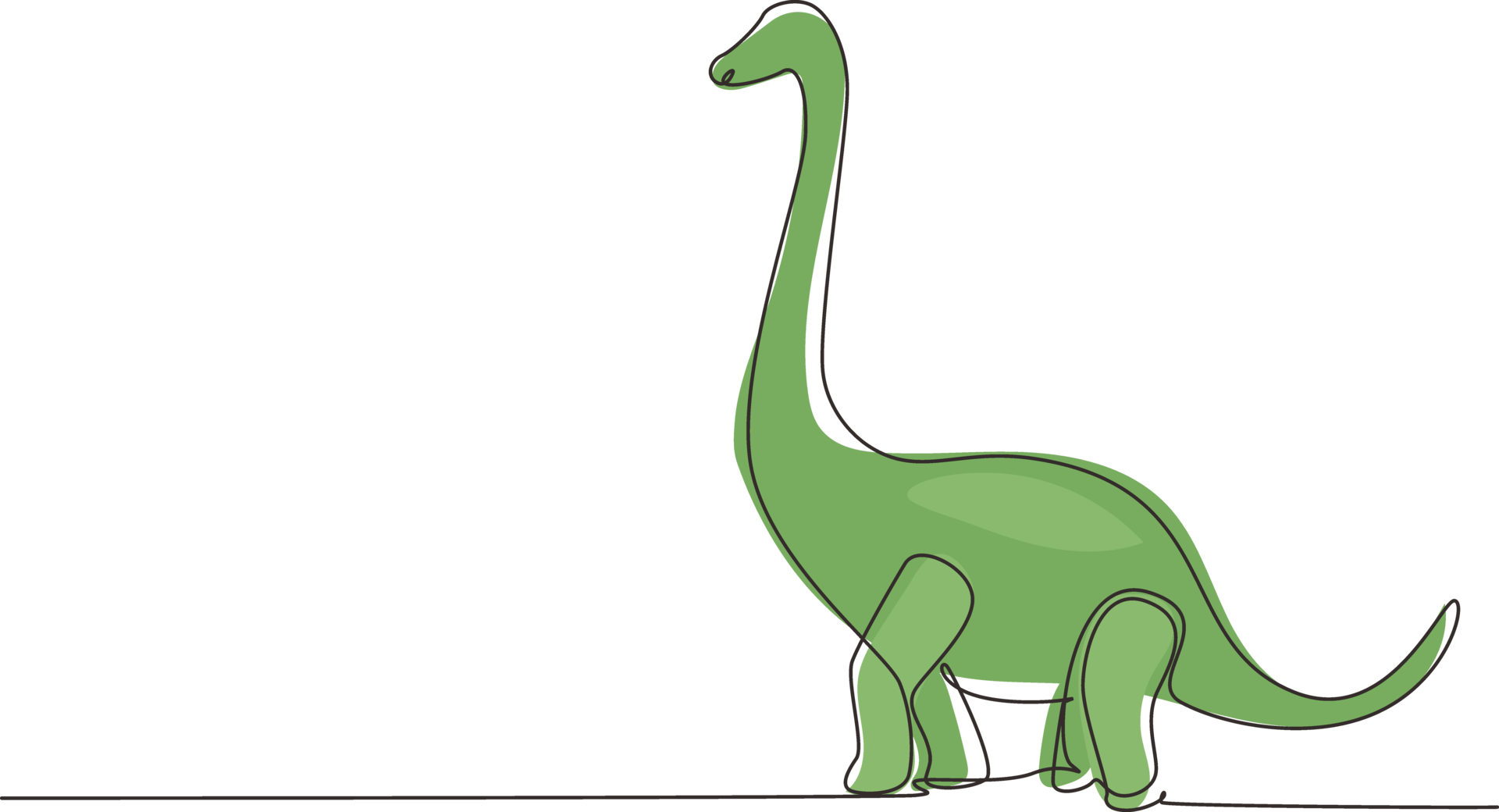 Single one line drawing Brontosaurus or diplodocus dinosaur. The ... Single one line drawing Brontosaurus or diplodocus dinosaur. The ...