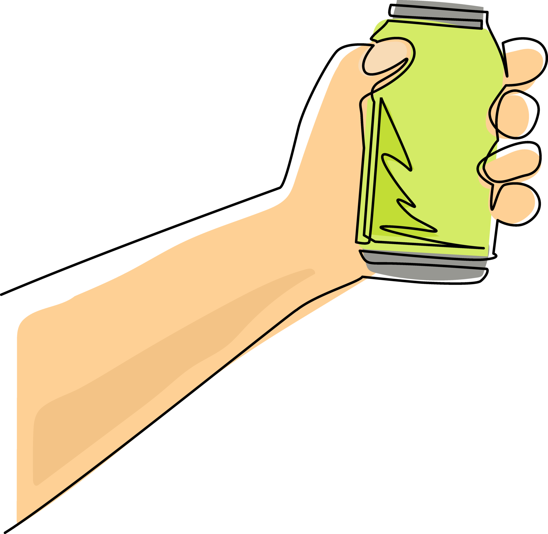 Single one line drawing hand holding soda can. Male hand holding ... Single one line drawing hand holding soda can. Male hand holding ...
