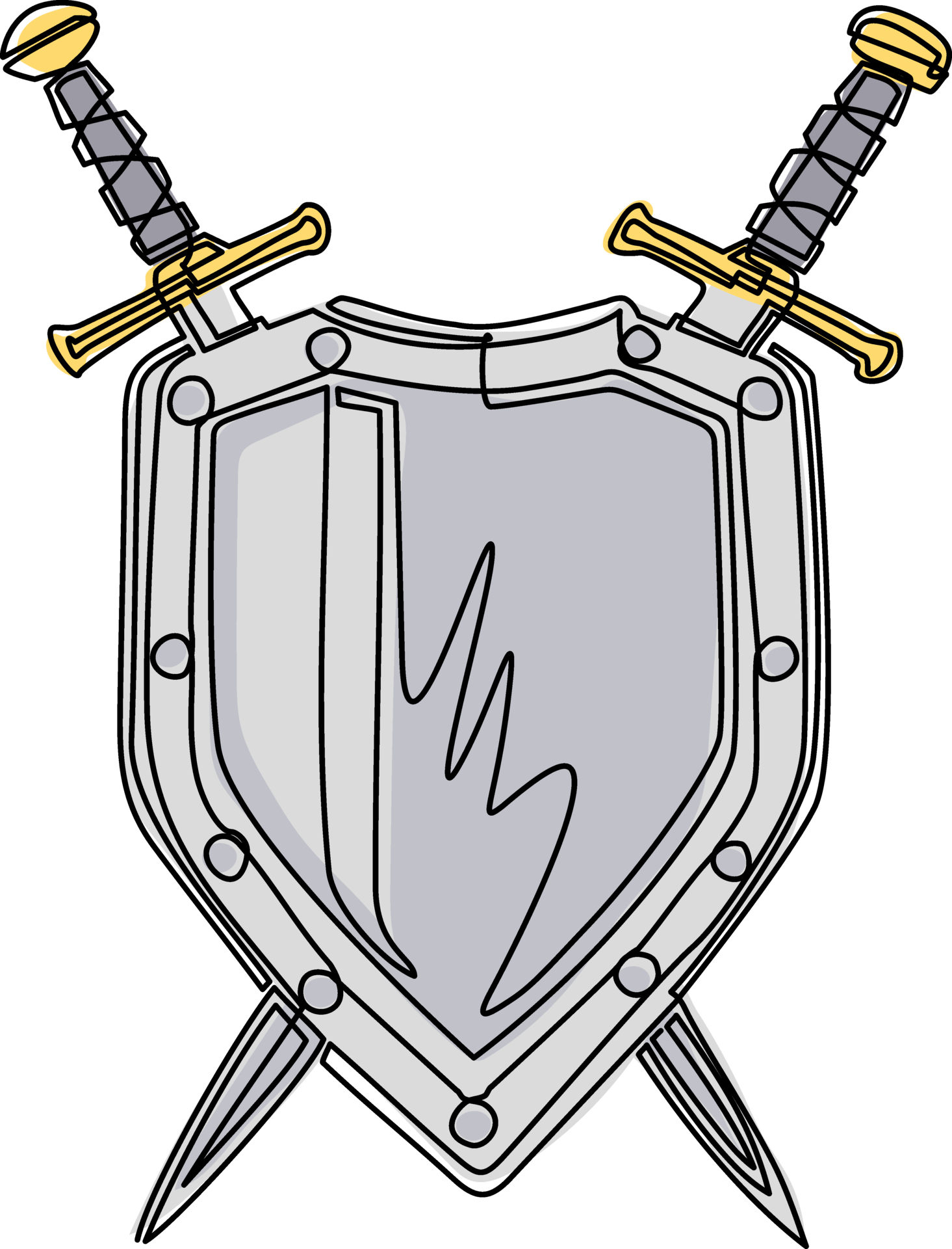 Crossed Swords And Shield Drawings