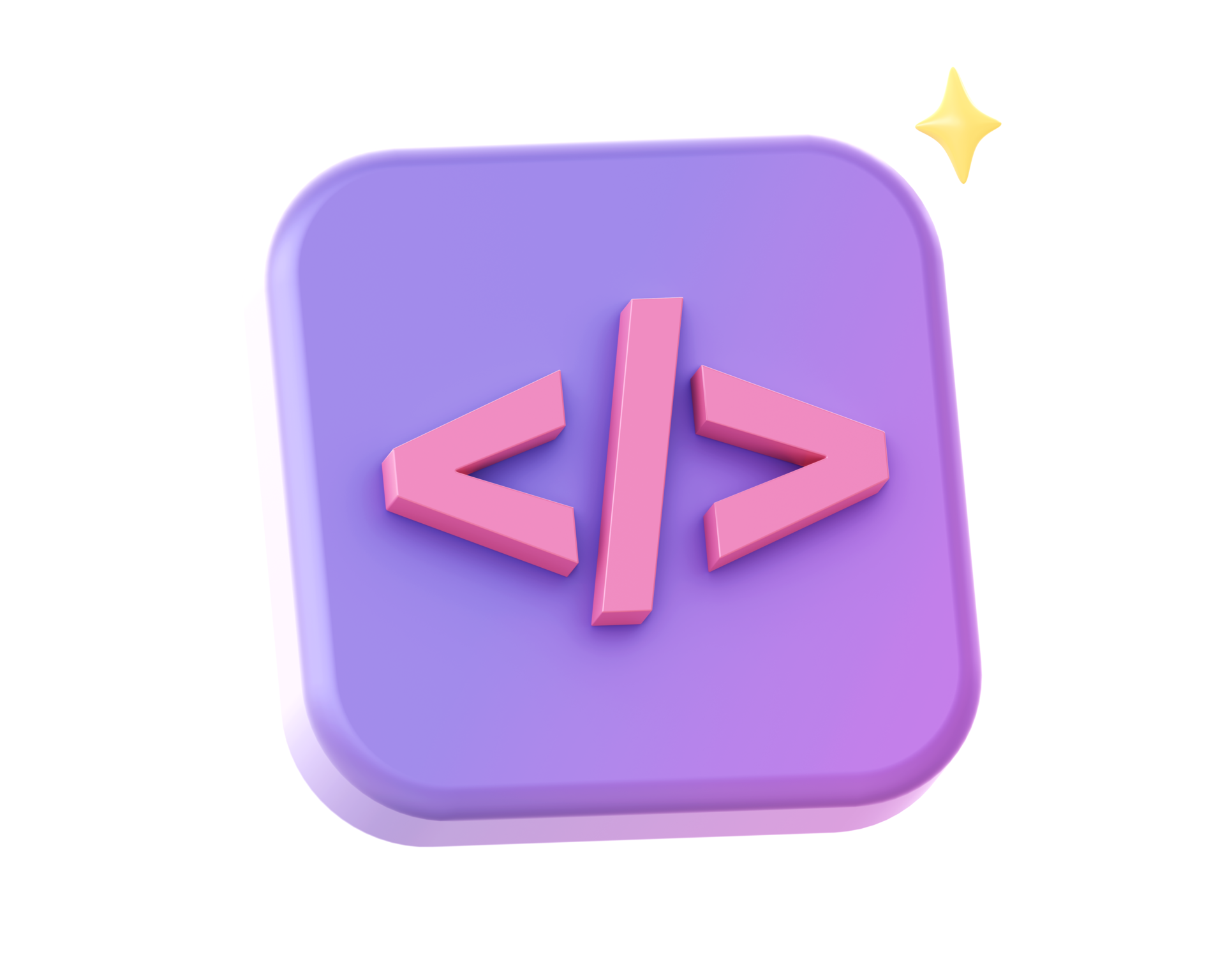 3d render of purple web programming and coding side icon for UI UX web ...