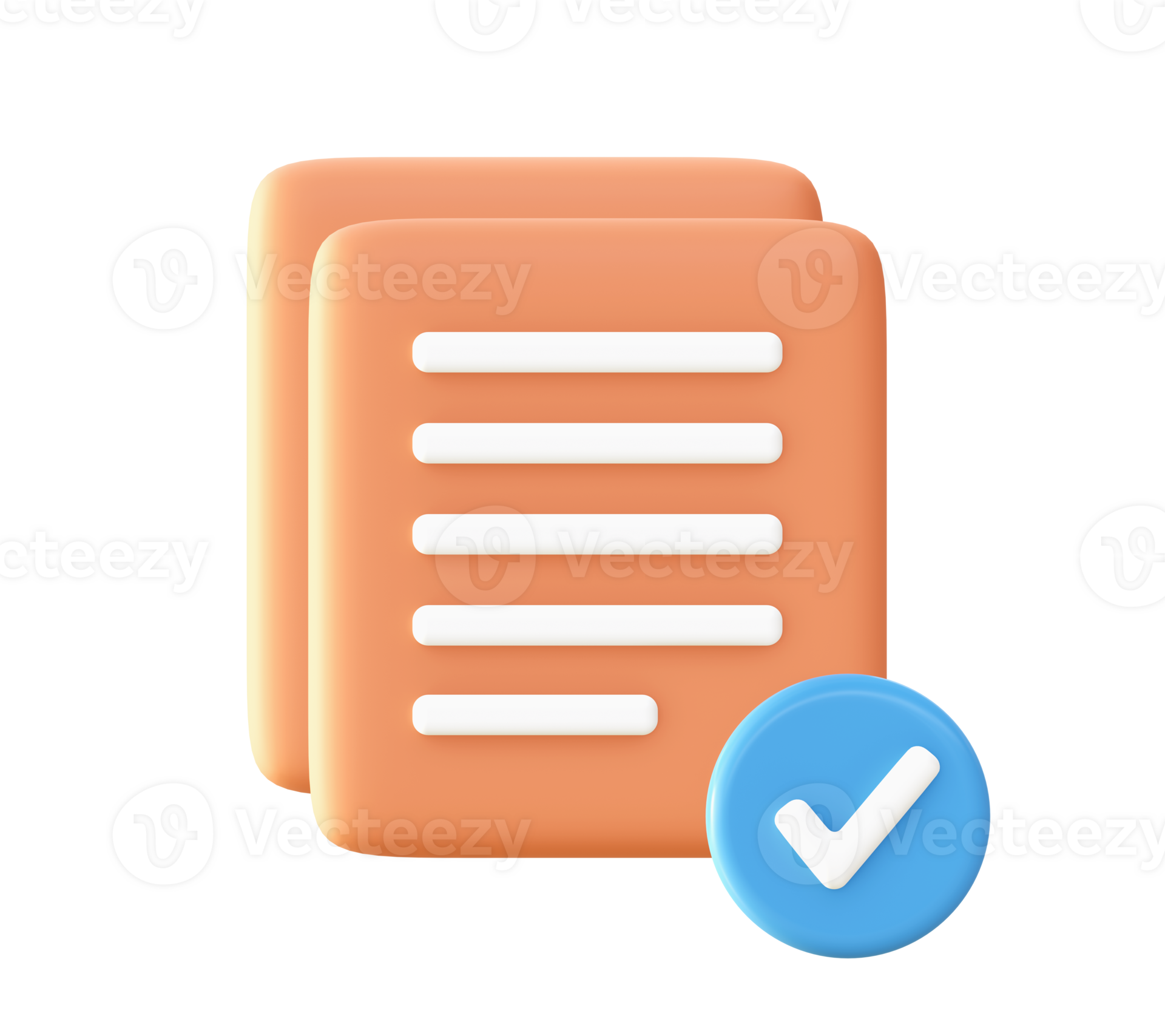 3d Orange Document File icon for UI UX web mobile apps social media ads ...