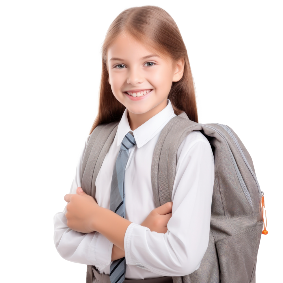 Happy school girl isolated 26991993 PNG