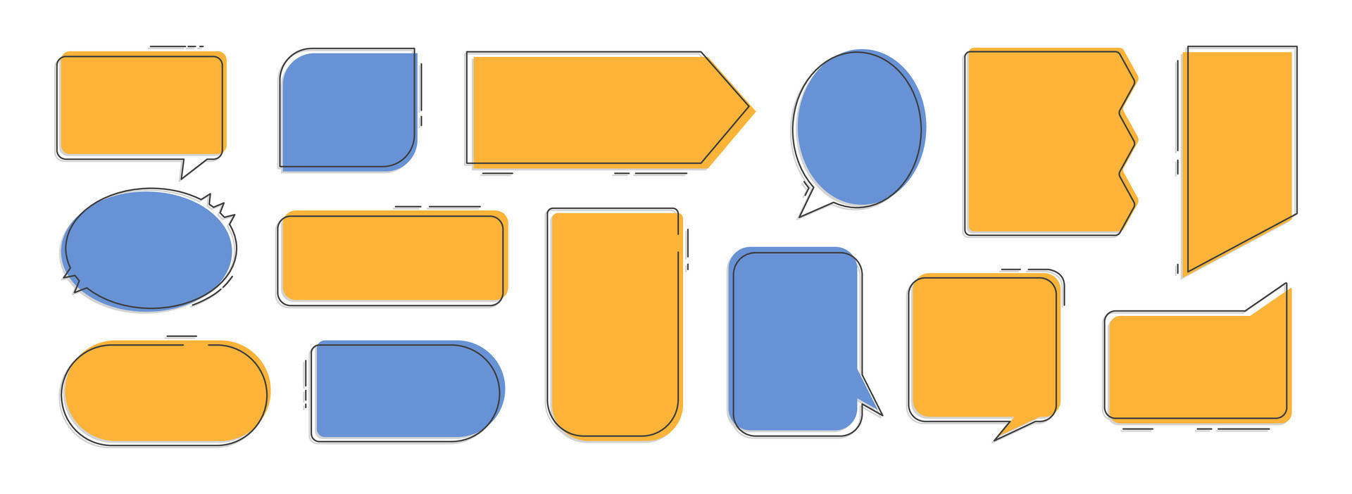 Text box in geometric flat style design. Message quote template. dialog ...