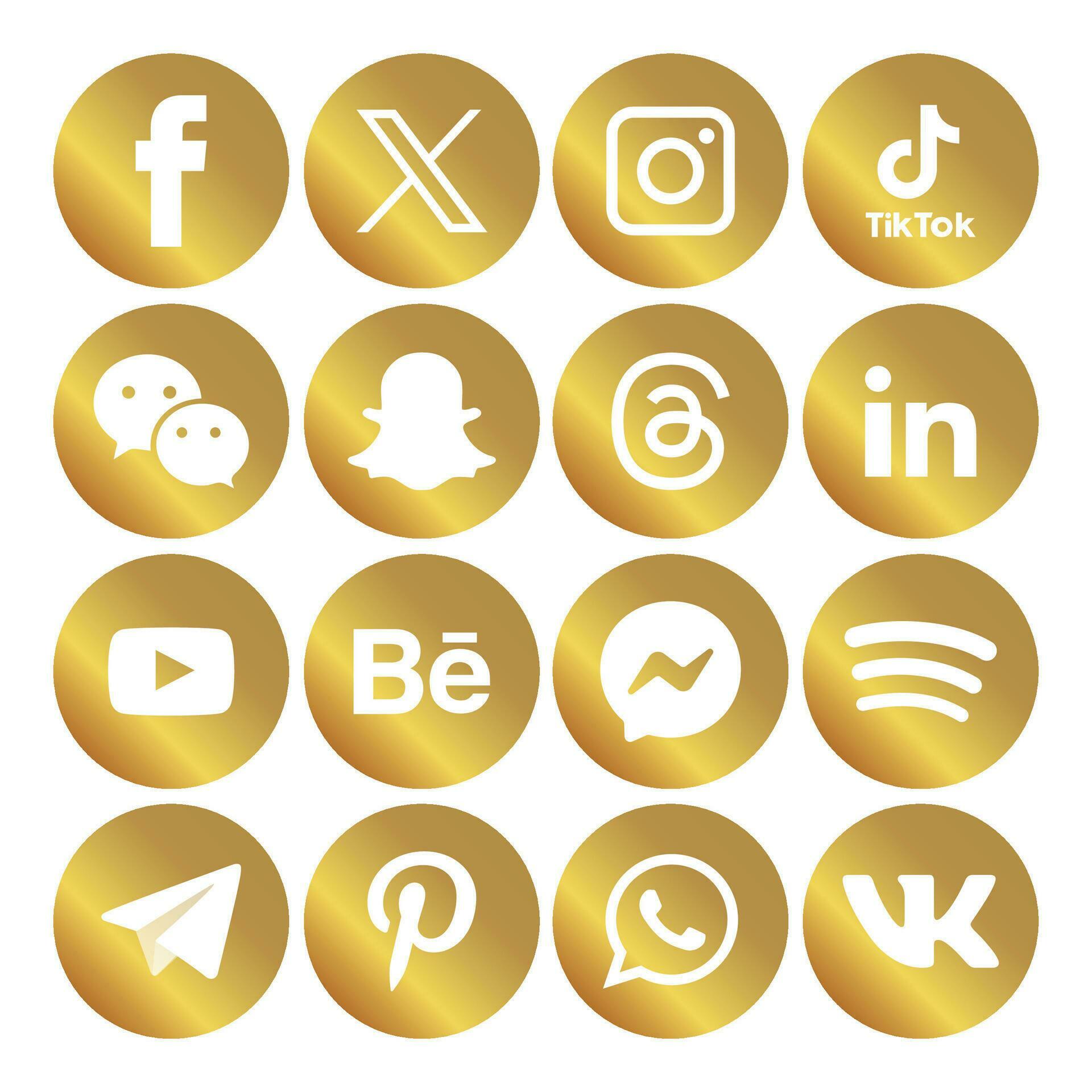 Gold Gradient Social media icons set Logo Vector Illustrator network 26994519 Vector Art at Vecteezy