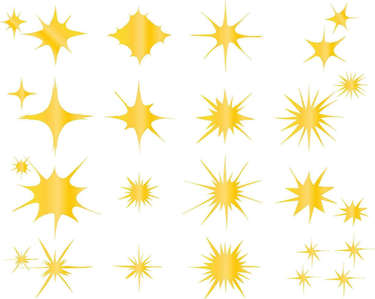 Gold stars set of illustration sparkling star collection 26995557 Vector Art at Vecteezy