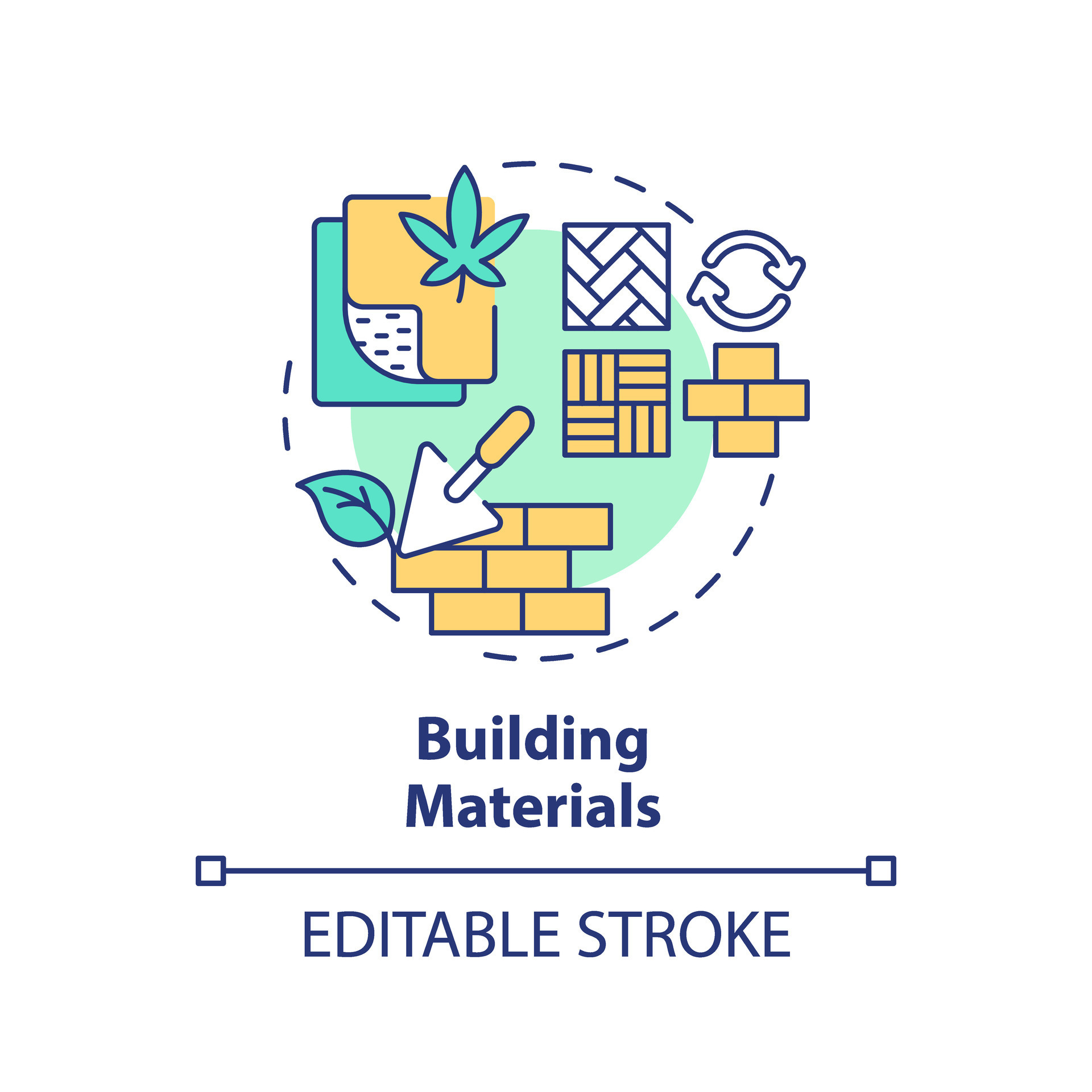 Editable building materials icon concept, isolated vector, sustainable ...