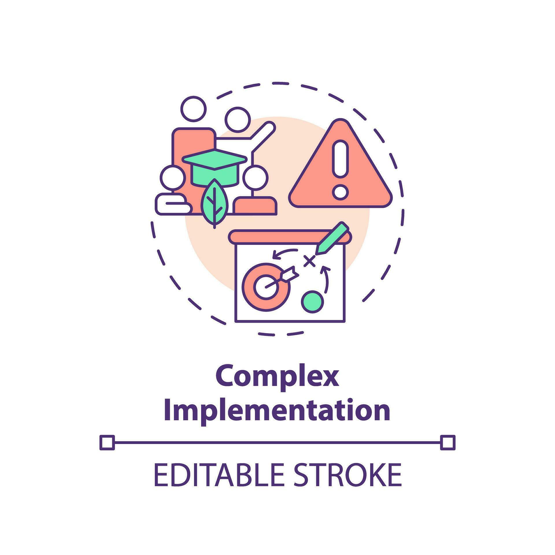 Editable complex implementation icon concept, isolated vector ...