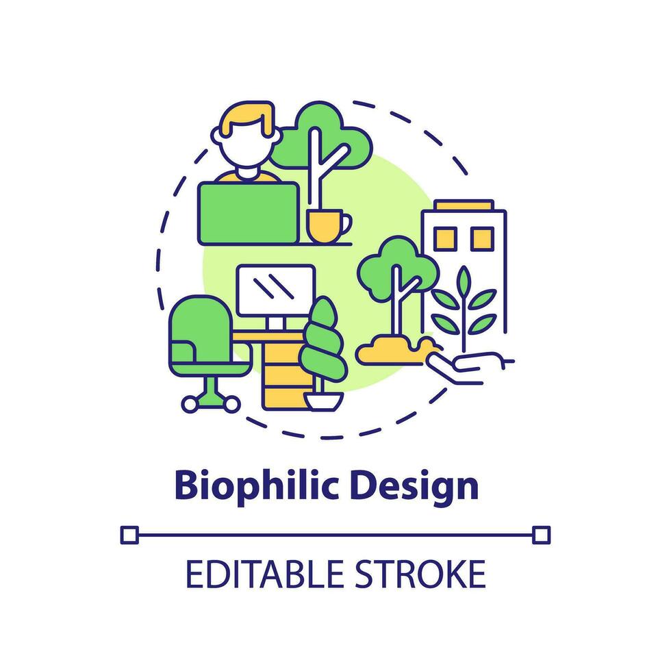 Editable biophilic design icon concept, isolated vector, sustainable ... Editable biophilic design icon concept, isolated vector, sustainable ...