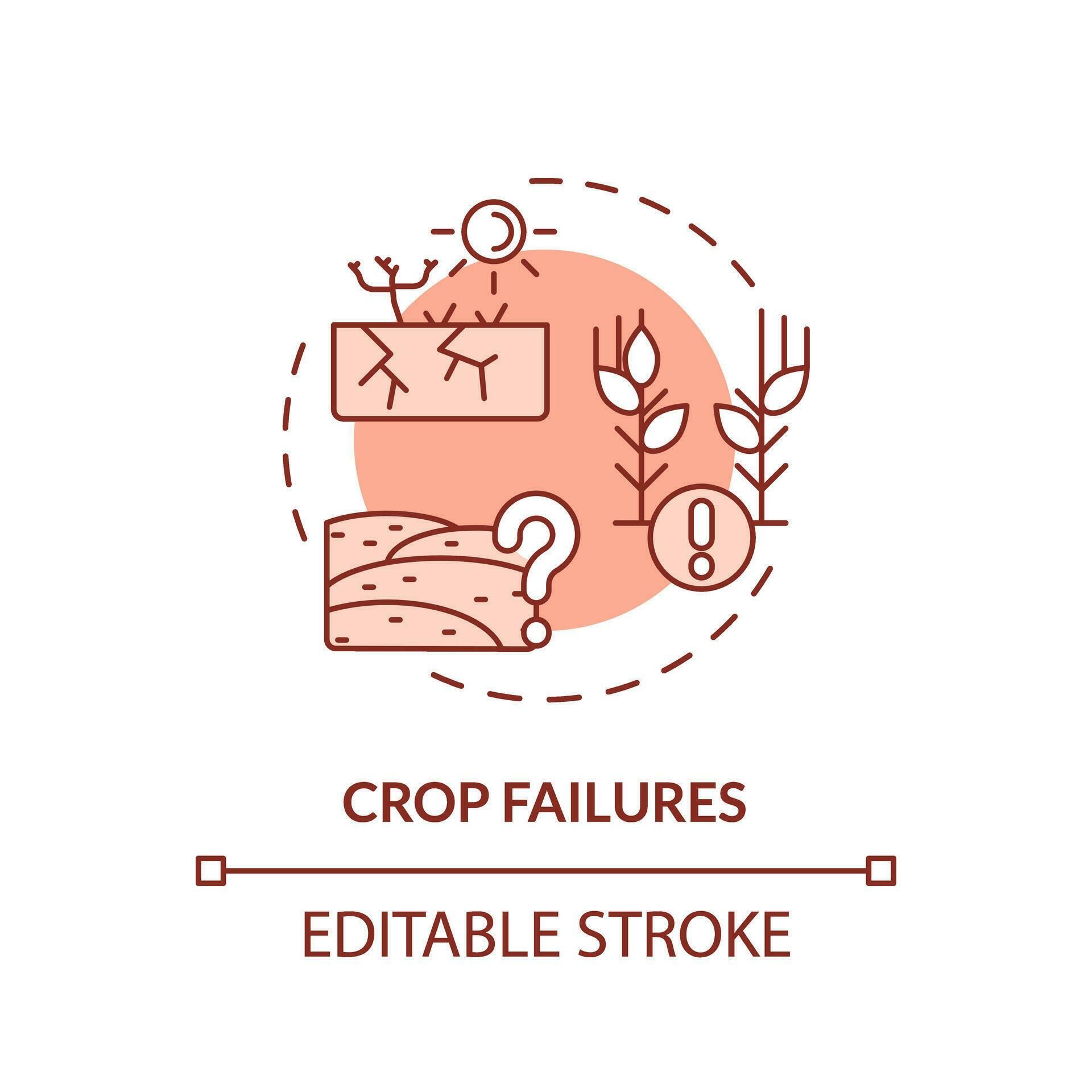 Editable crop failures icon representing heatflation concept, isolated ... Editable crop failures icon representing heatflation concept, isolated ...