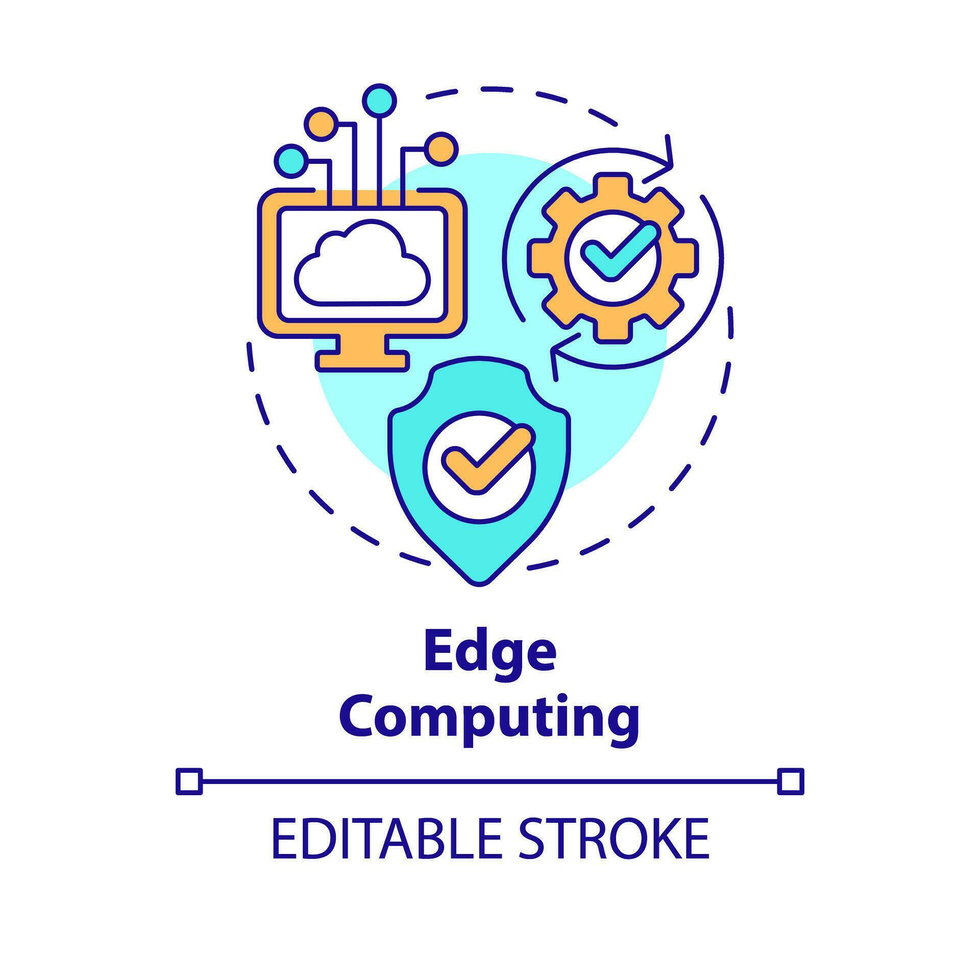 Edge computing concept icon. Data processing. Information technology ...