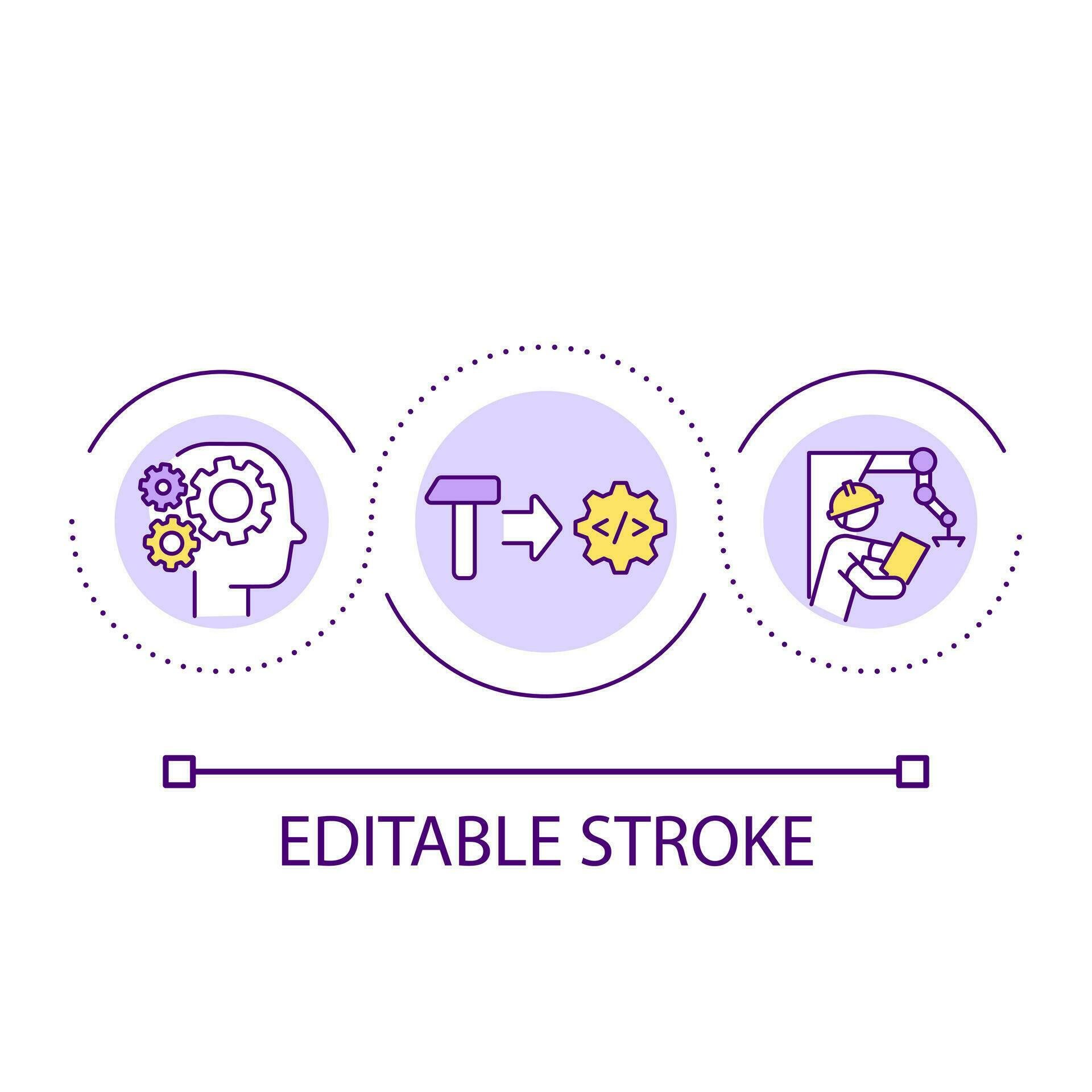 Automated work process loop concept icon. Industry revolution. Involve ...