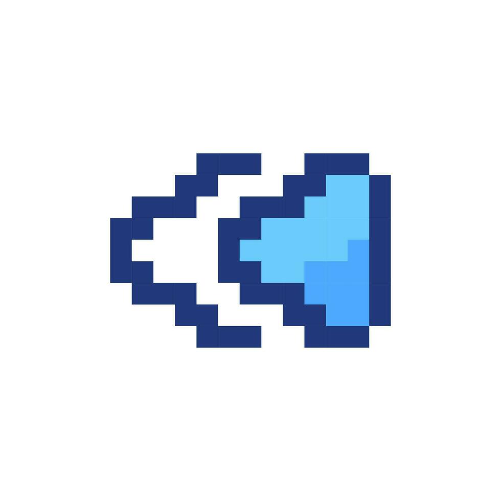 Fast reverse button pixelated RGB color ui icon. Music player bar. Rewind. Simplistic filled ...