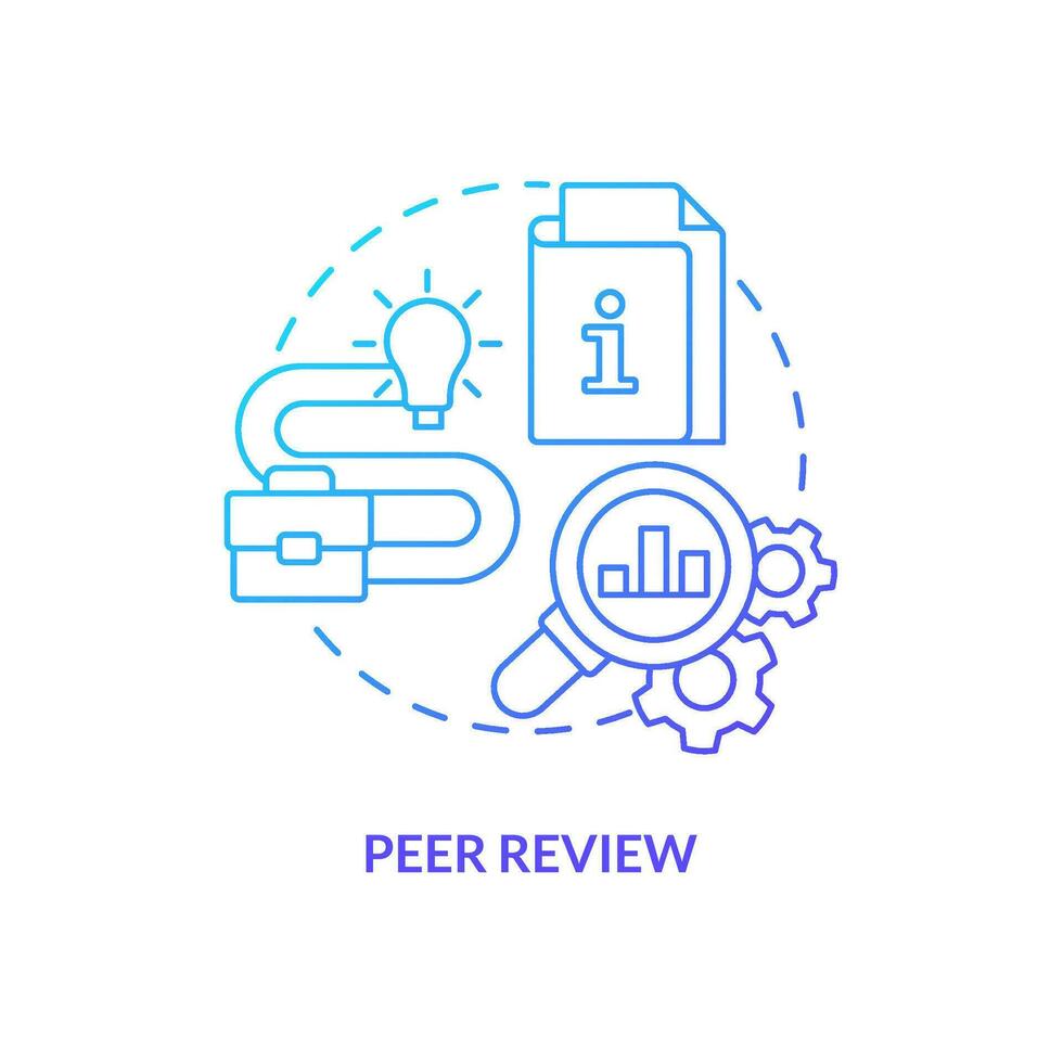 Peer Review Blue Gradient Concept Icon Successfully Managing Merger Abstract Idea Thin Line