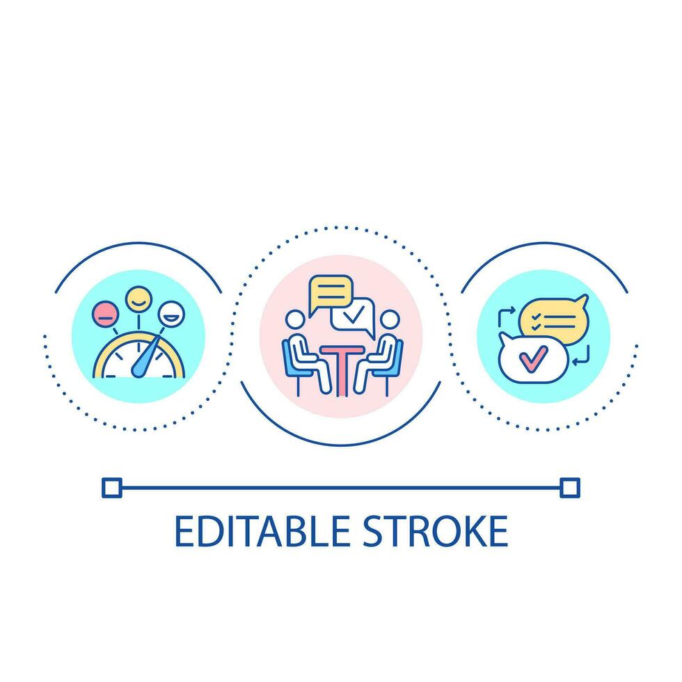 Assess clients experience loop concept icon. Customer feedbacks. Positive review. Brand ...