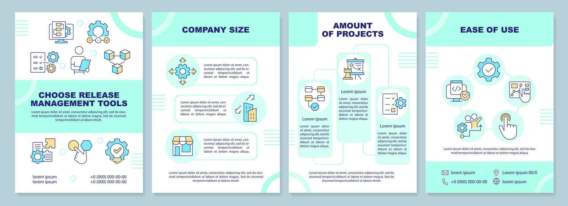 Choose release management tools blue brochure template. Leaflet design ...