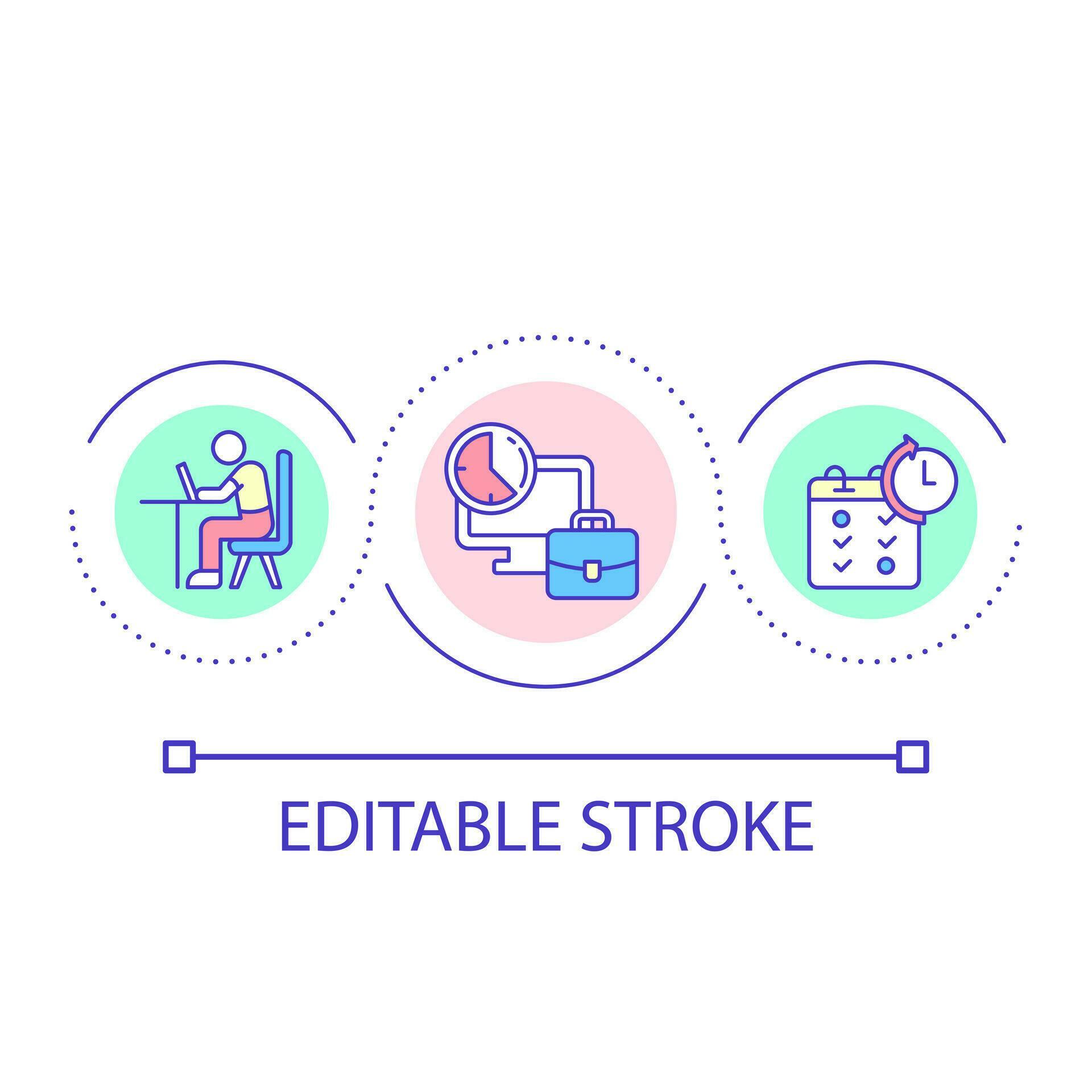 Work schedule loop concept icon. Job timetable. Business time management. Prevent burnout ...