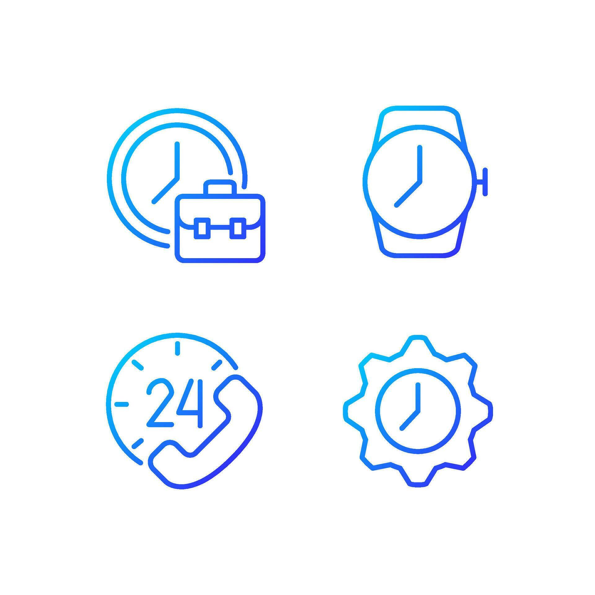 Keep track of hours pixel perfect gradient linear vector icons set ... Keep track of hours pixel perfect gradient linear vector icons set ...