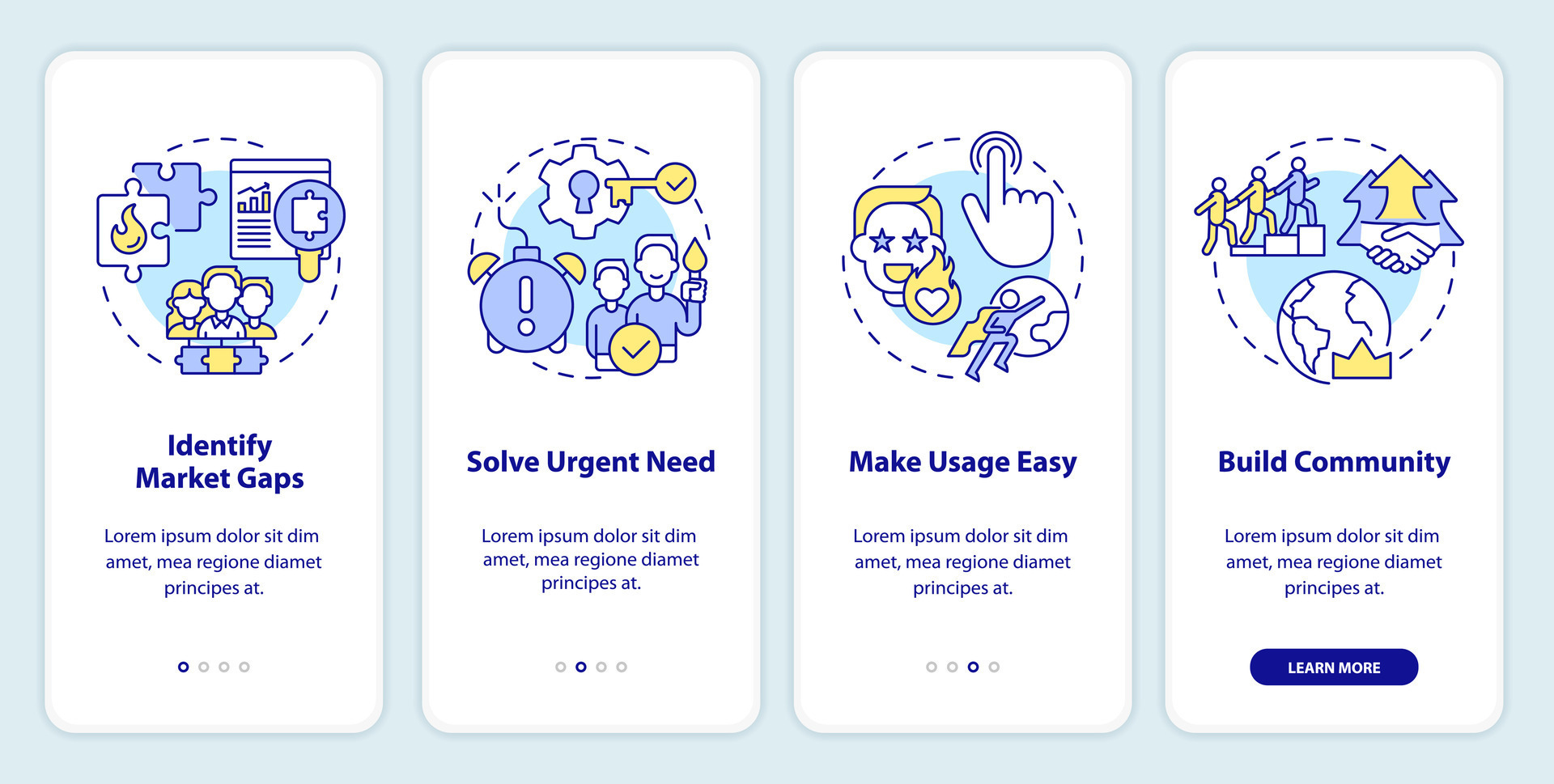Becoming Trendsetter Onboarding Mobile App Screen Leading Company Walkthrough 4 Steps Editable