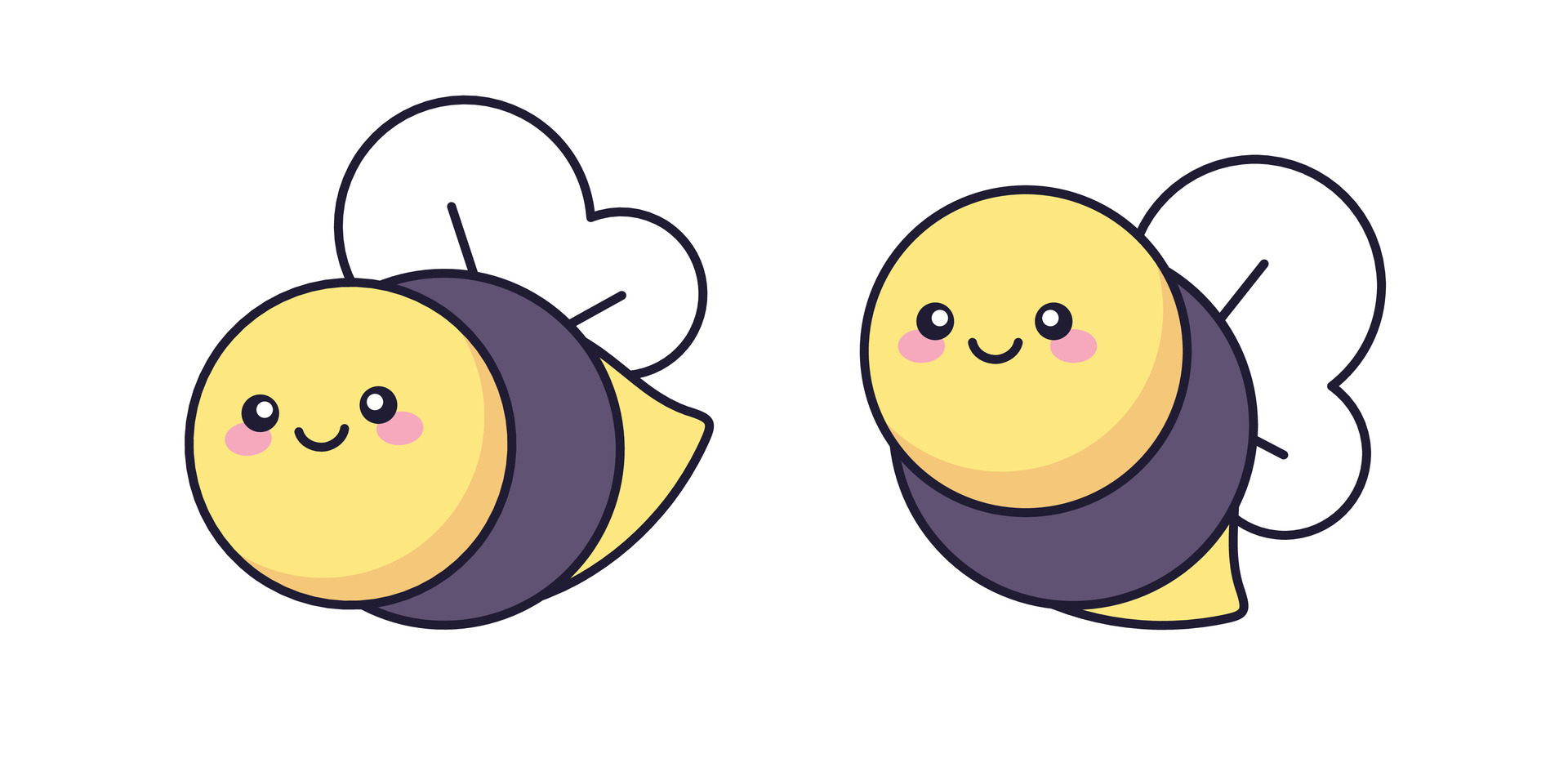 Cute Kawaii Bee Clipart Sticker 26998819 Vector Art at Vecteezy