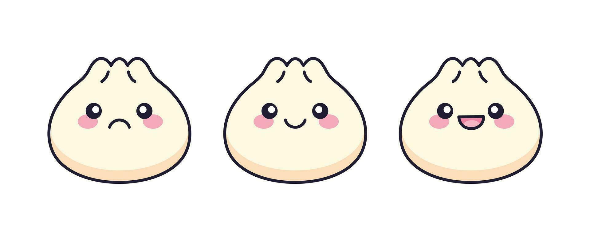 Cute Kawaii Dumpling Dim Sum Clipart 26998825 Vector Art At Vecteezy