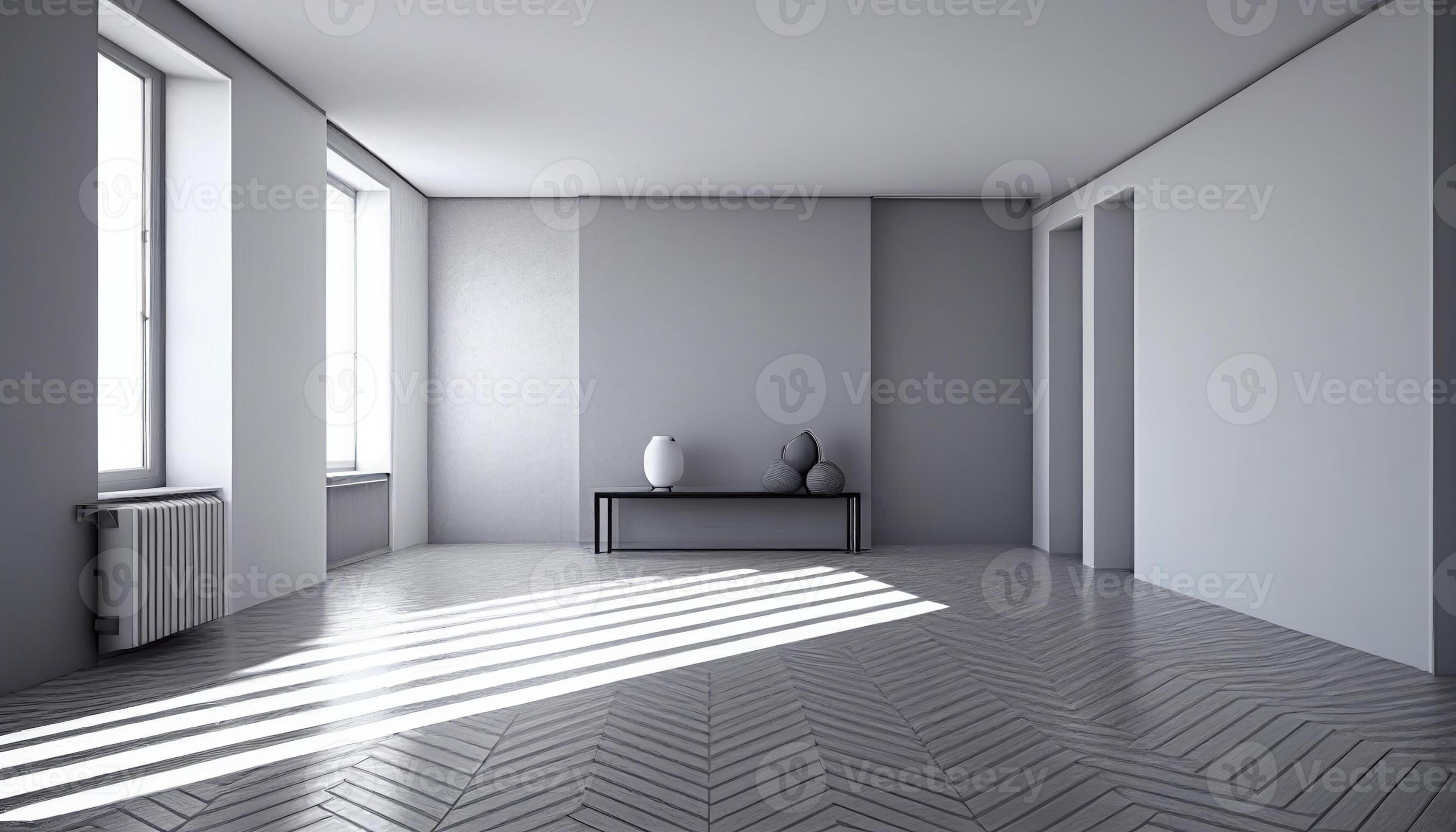 The sleek and minimalist interior design of an empty room, 26998940 ...