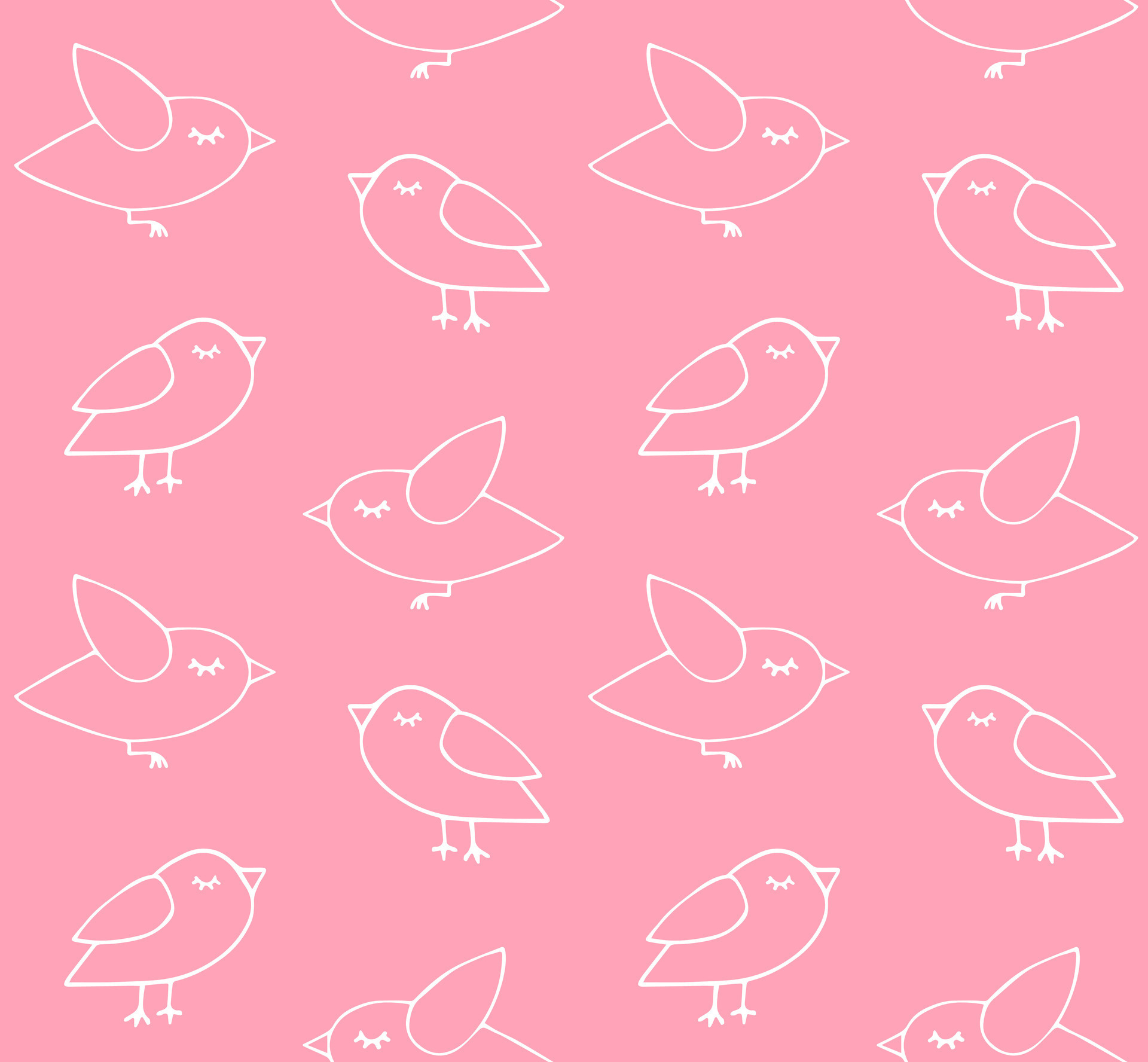 Vector seamless pattern of doodle white birds 26999504 Vector Art at ...