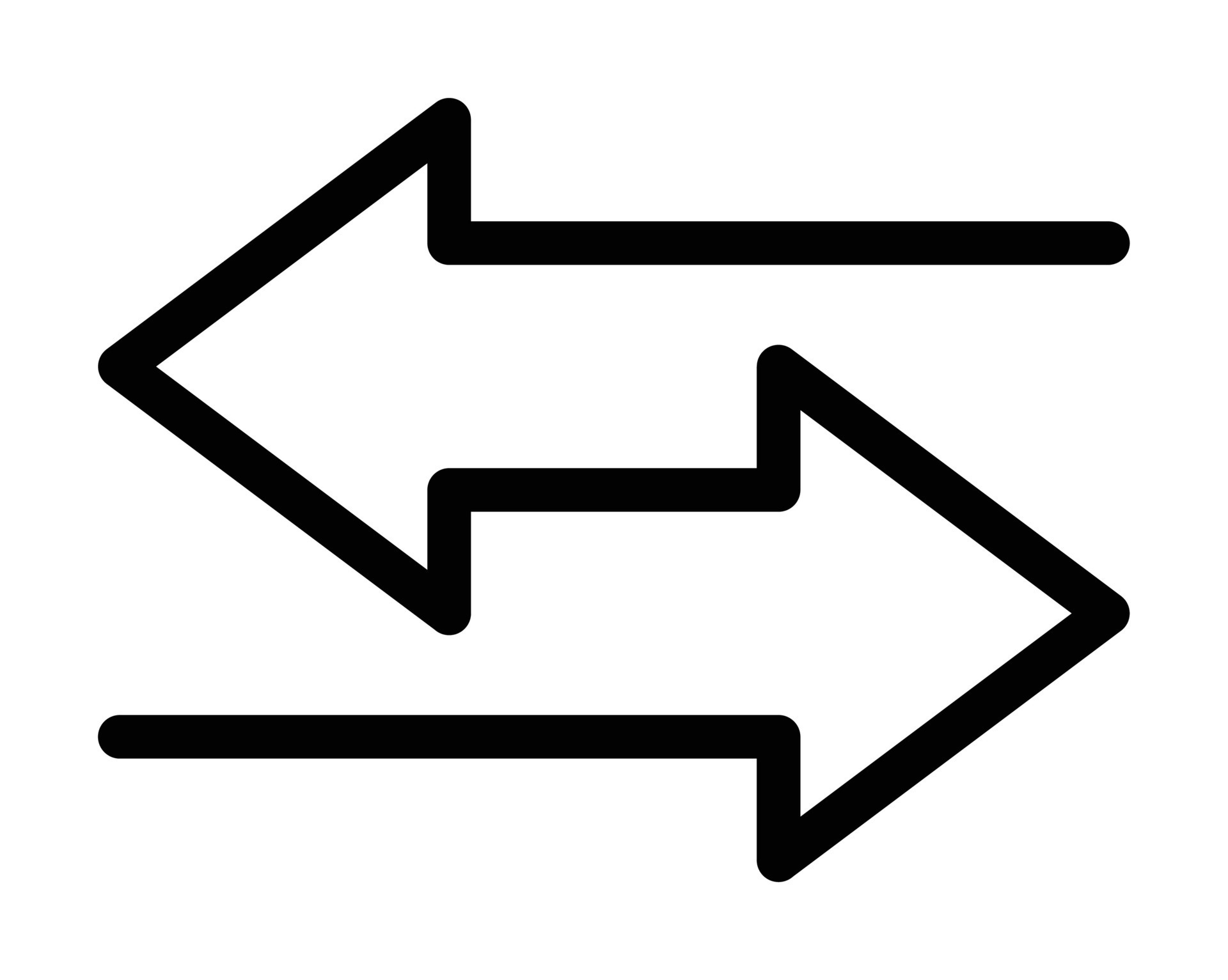 Data exchange or transfer icon, left right arrow direction. Design in simple outline style ...