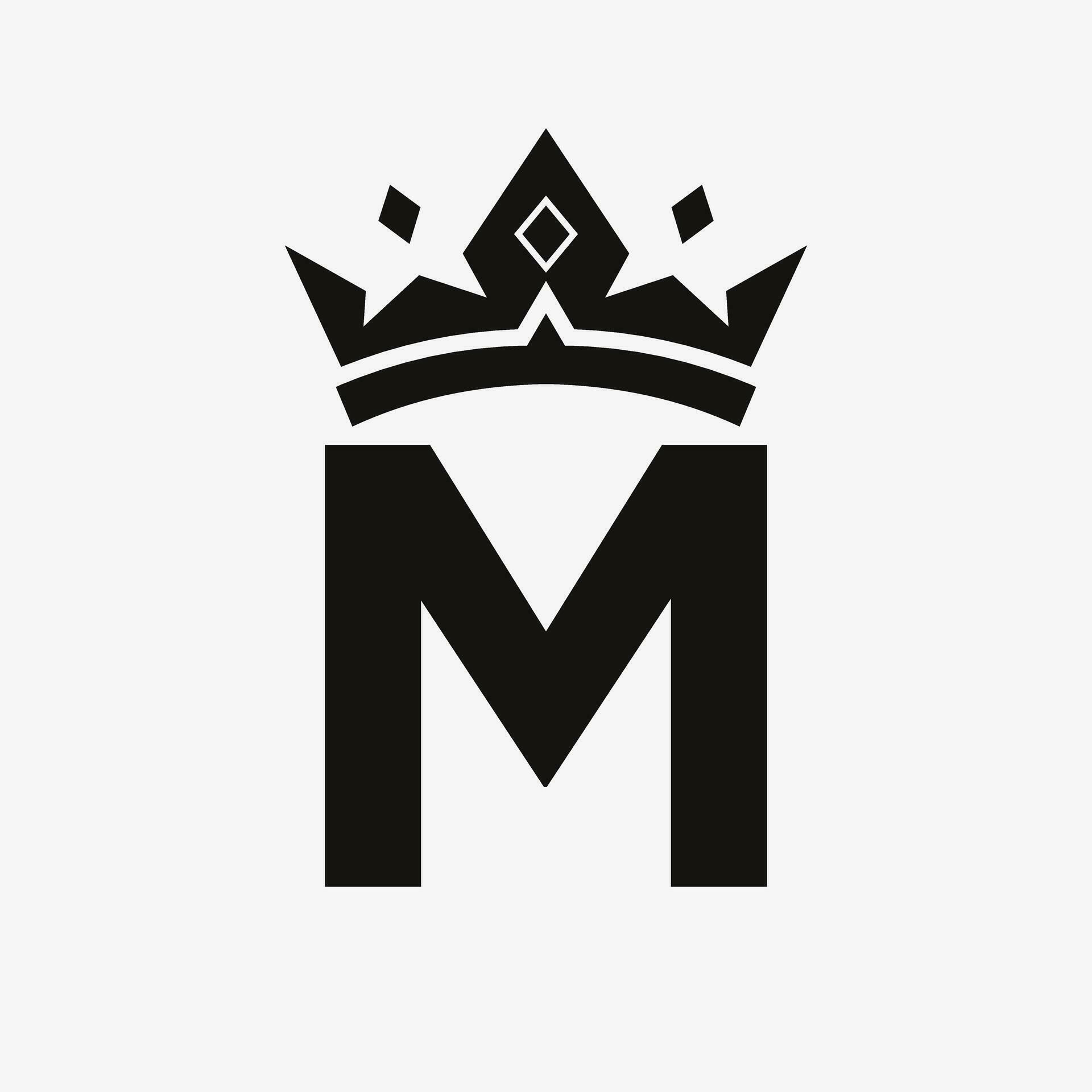 Crown Logo on Letter M Vector Template for Beauty, Fashion, Elegant ...