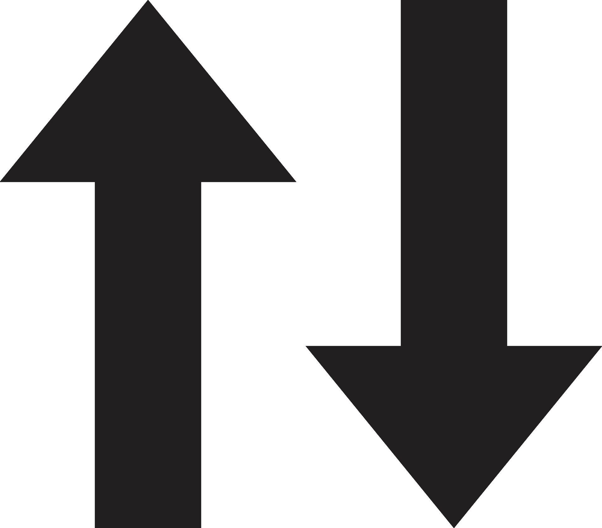Arrow Up and Down. Black arrow png symbol 27008276 Vector Art at Vecteezy