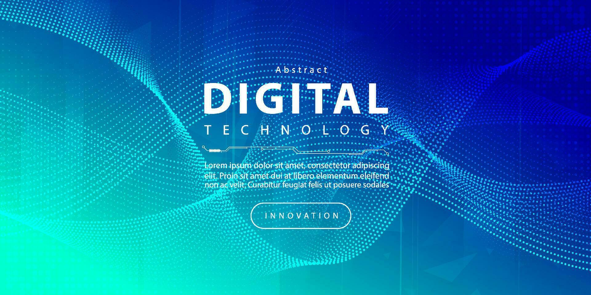 Digital Technology Speed Connect Blue Green Background Cyber Nano Information Abstract