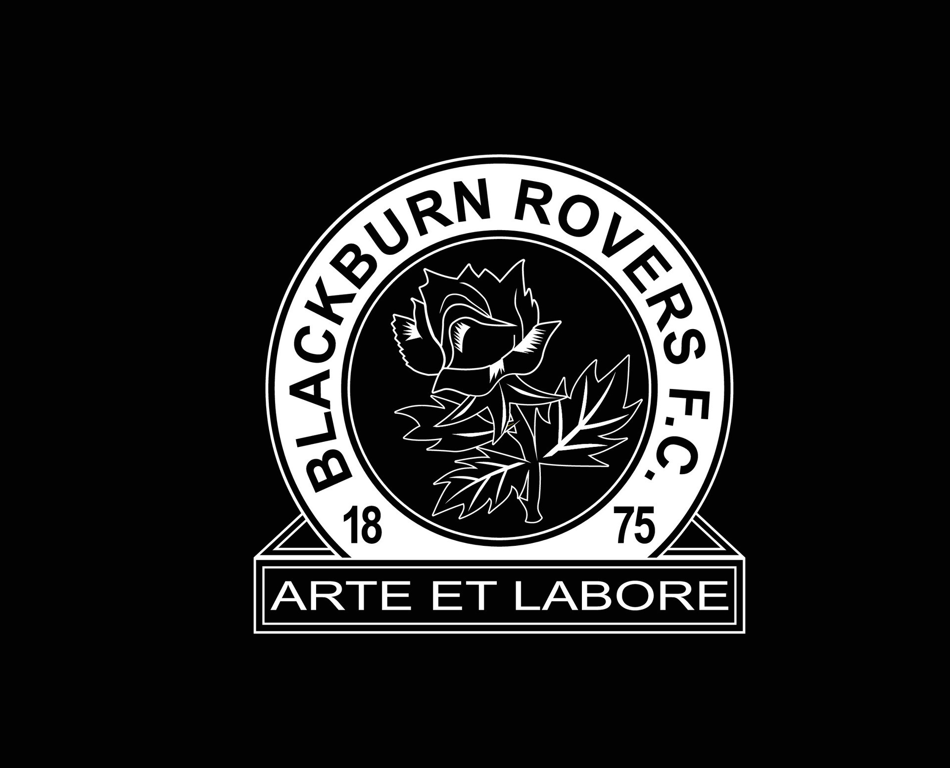 Blackburn Rovers FC Club Symbol Logo White Premier League Football ... Blackburn Rovers FC Club Symbol Logo White Premier League Football ...