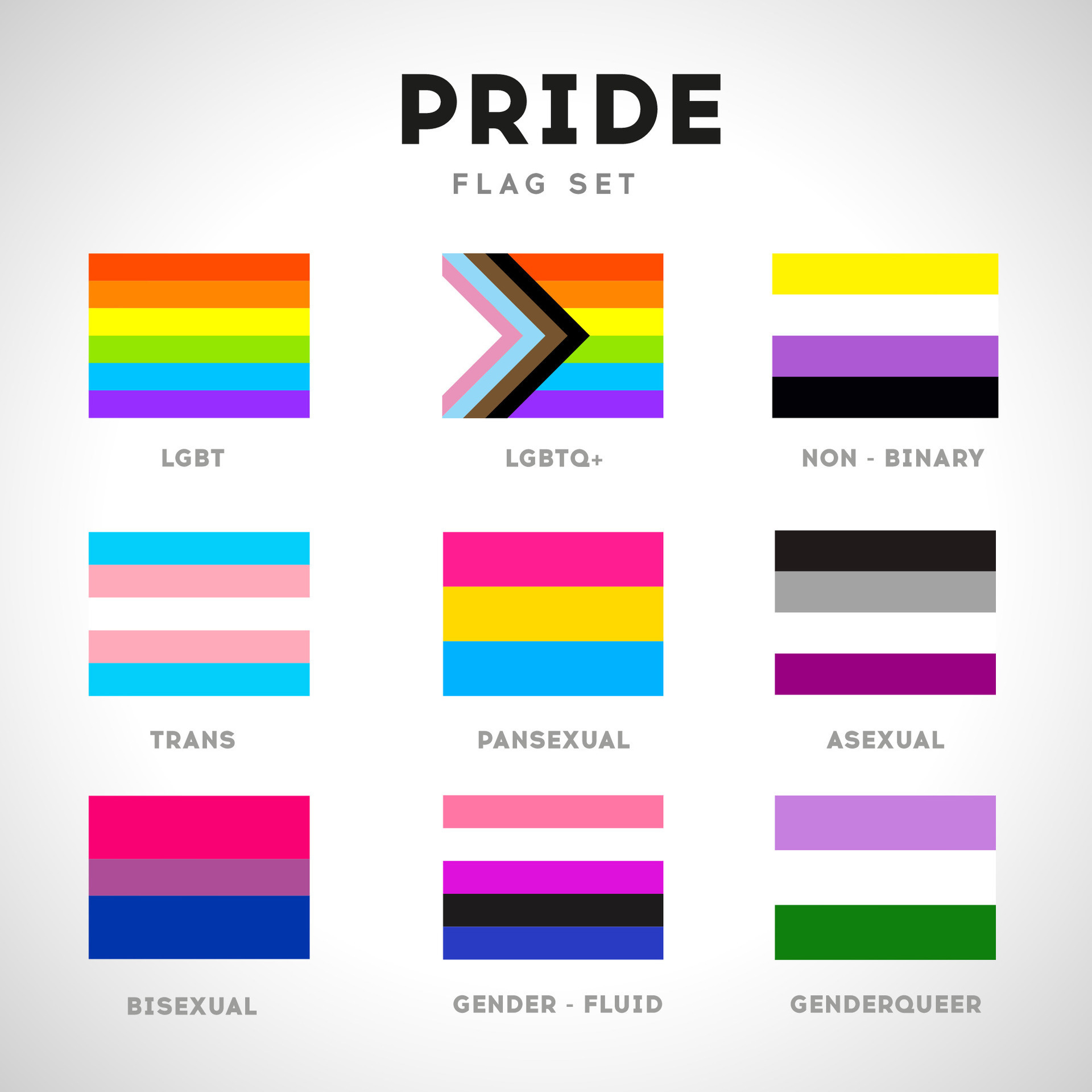Pride Set With Lgbtq Flags 27012839 Vector Art At Vecteezy