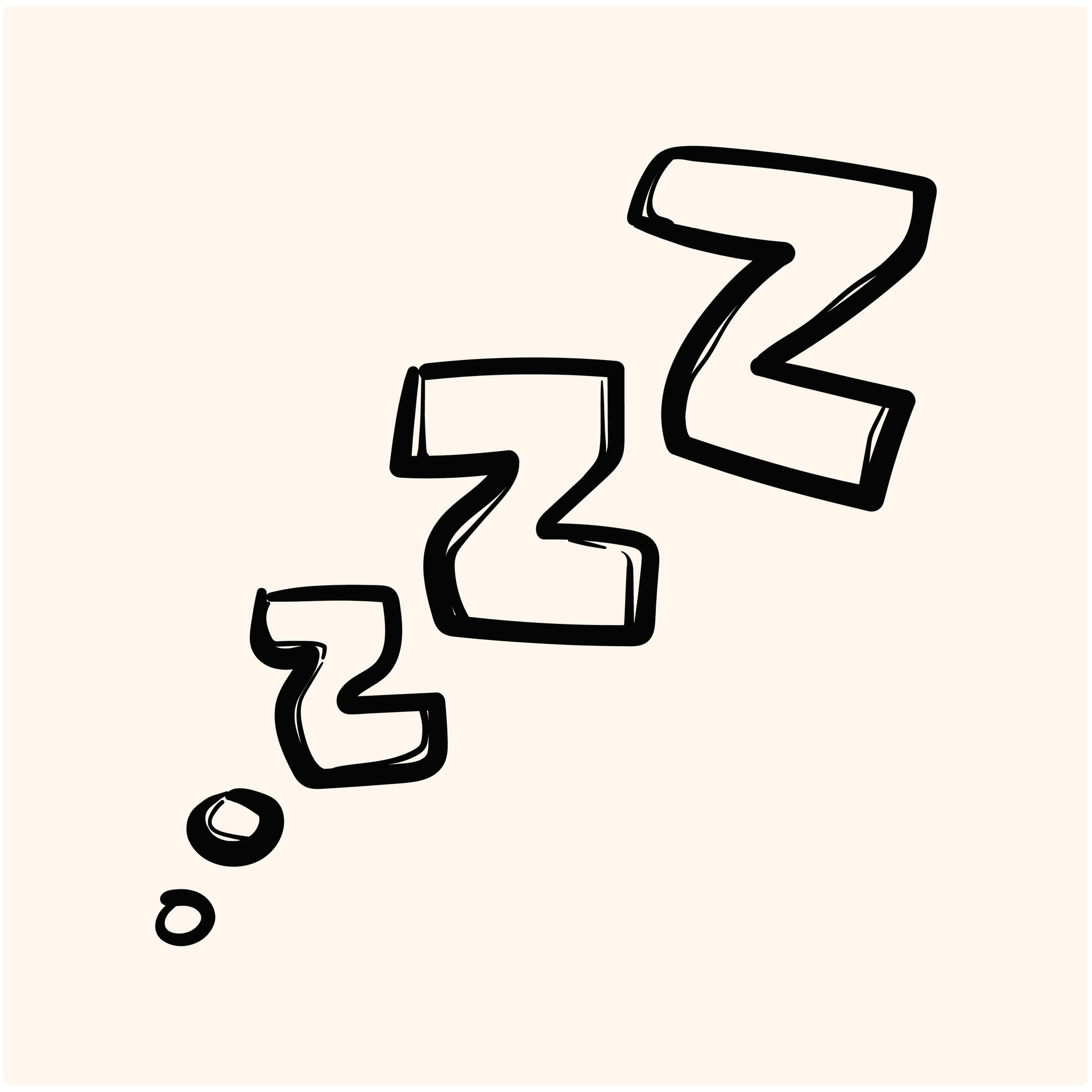Sleep zzzz doodle symbol set. Sleepy dream icon. Doodle comic sketch style vector illustration ...