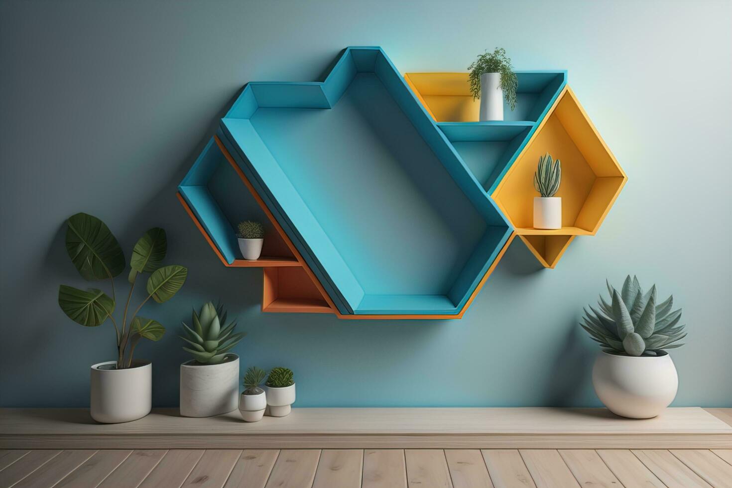 Bookshelf in scandinavian interior. ai generative 27059335 Stock Photo ...