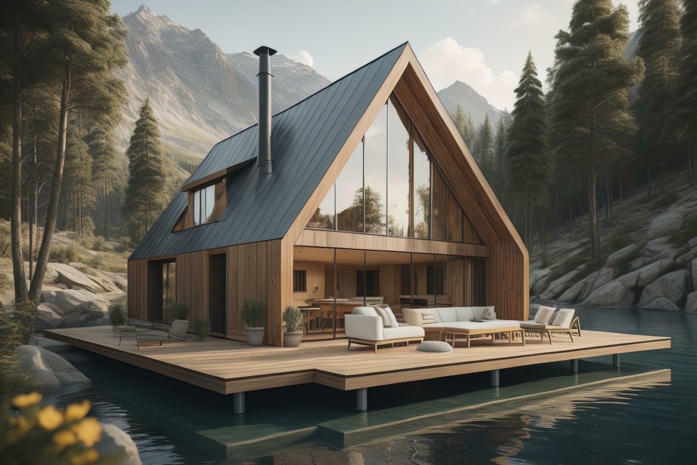 modern cozy chalet with pool and parking for sale or rent. Luxury house ...