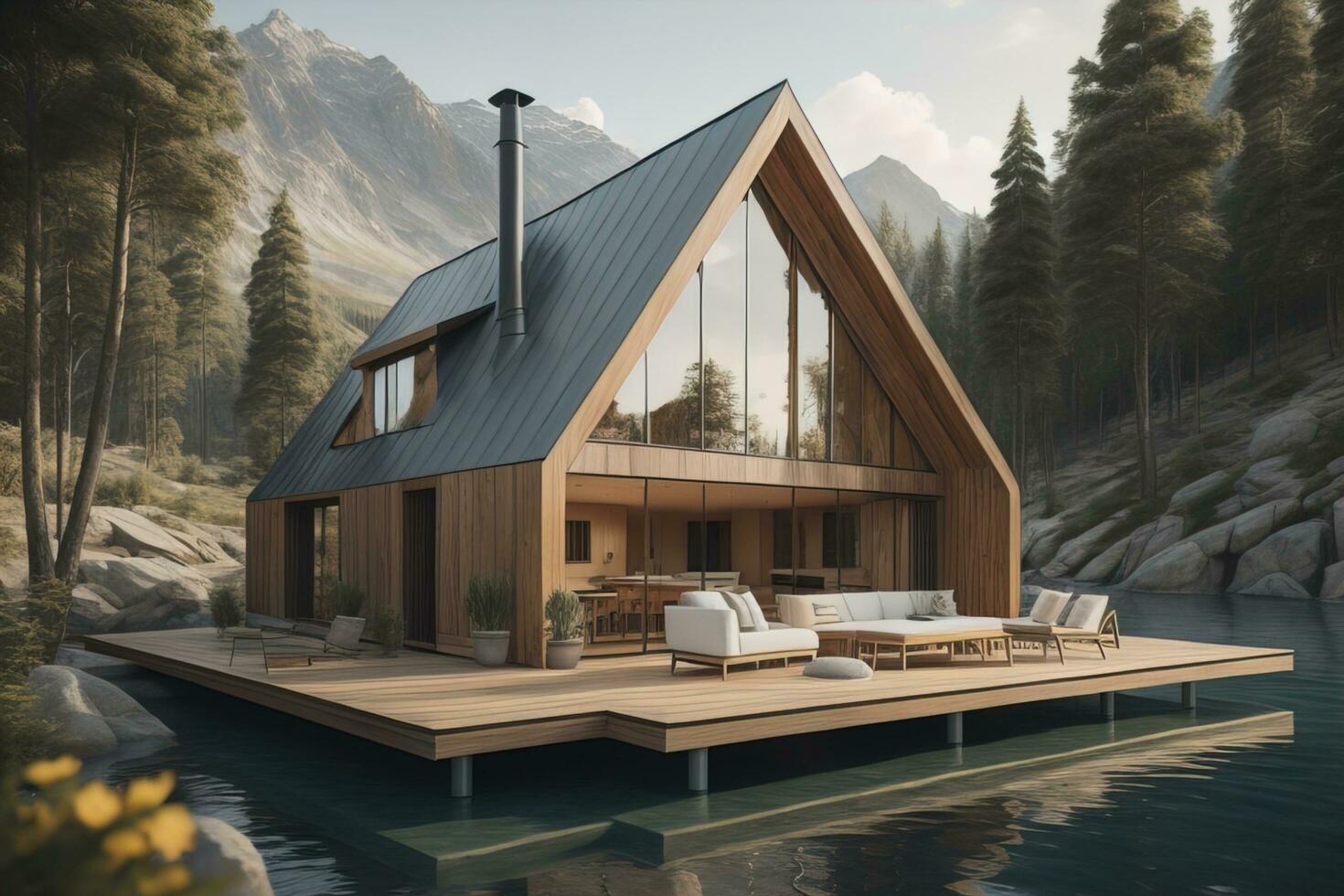 modern cozy chalet with pool and parking for sale or rent. Luxury house ...