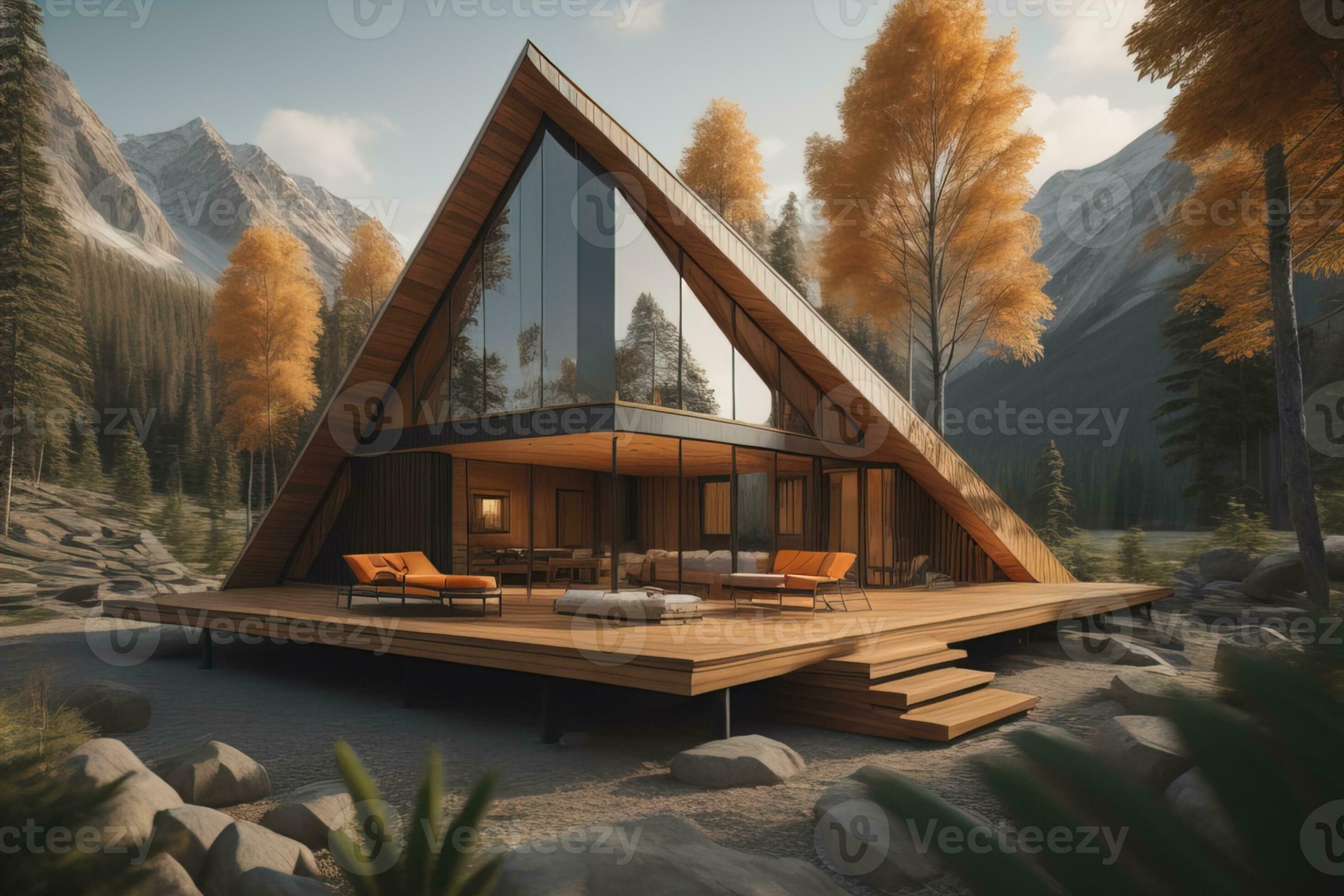 modern cozy chalet with pool and parking for sale or rent. Luxury house ...